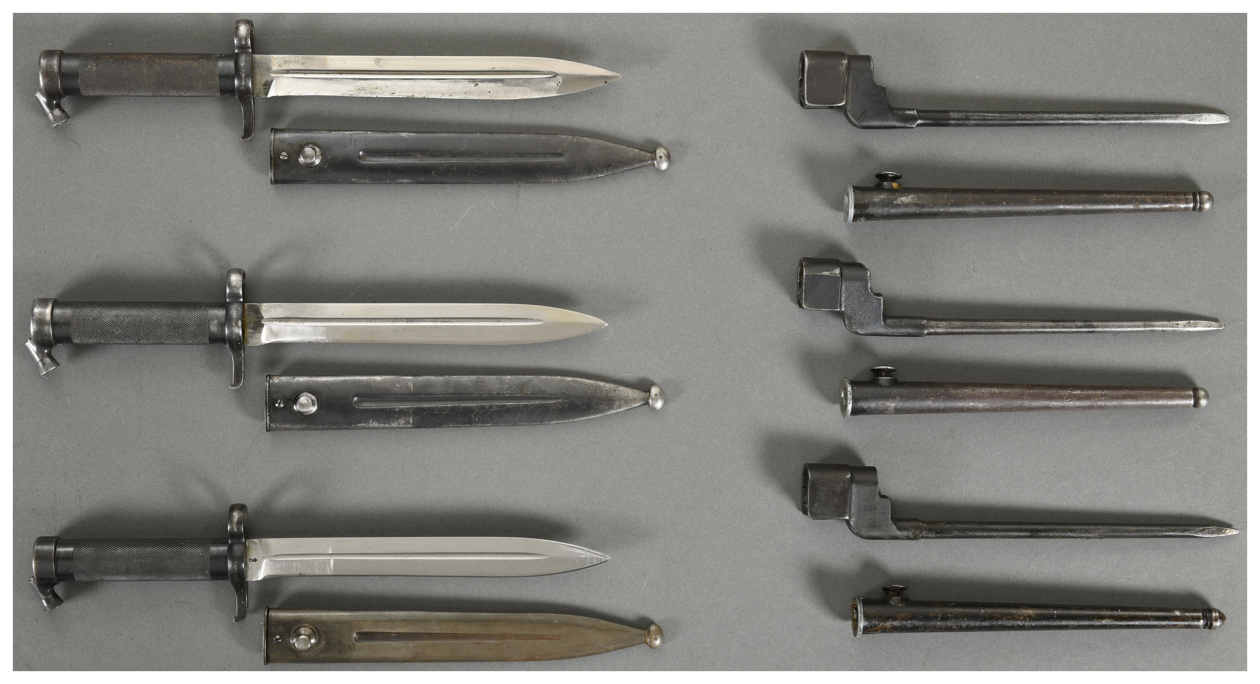 Six European Bayonets with Scabbards | Rock Island Auction