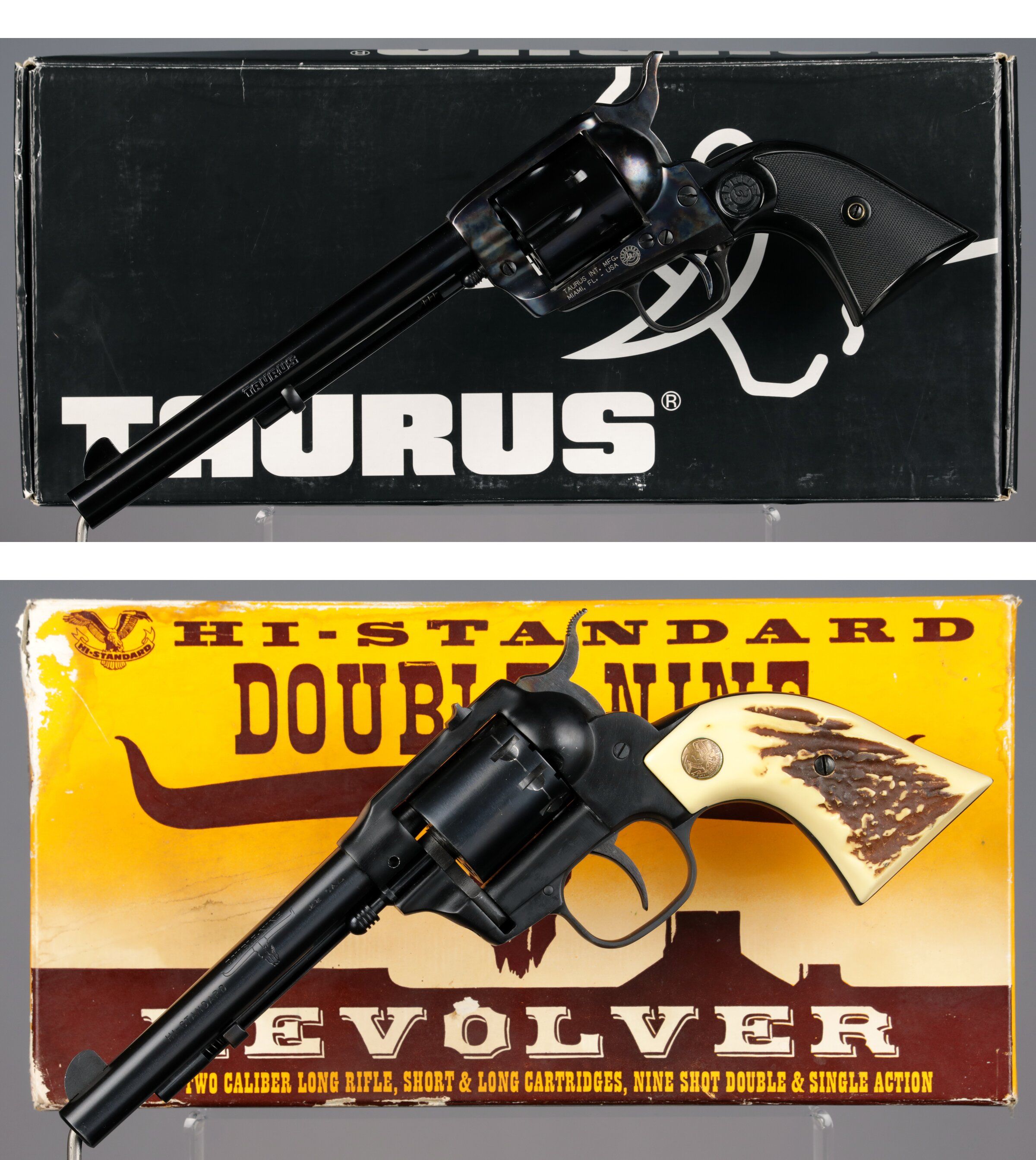 Two Revolvers with Boxes | Rock Island Auction