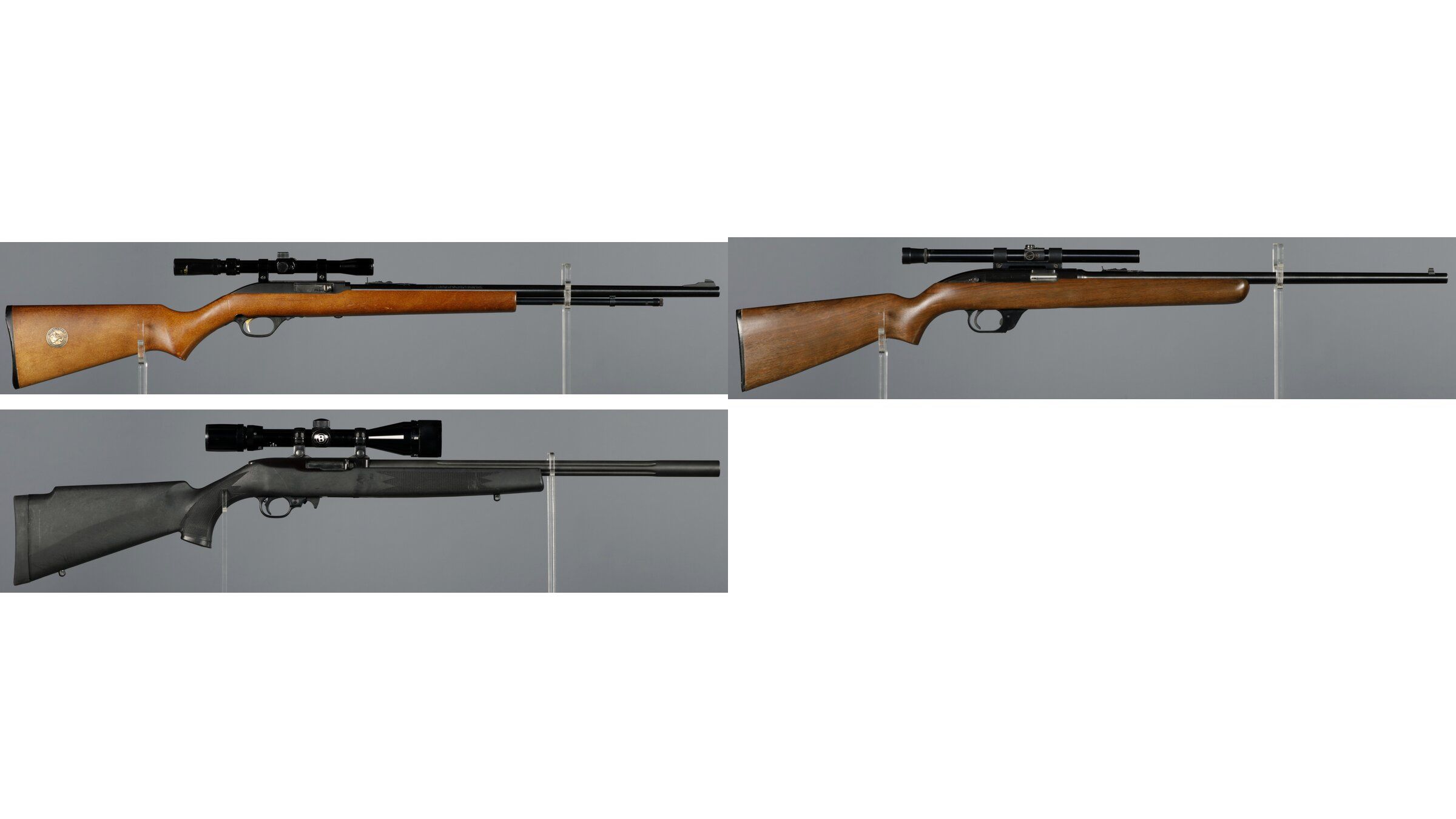 Three Semi-Automatic Rimfire Rifles with Scopes | Rock Island Auction