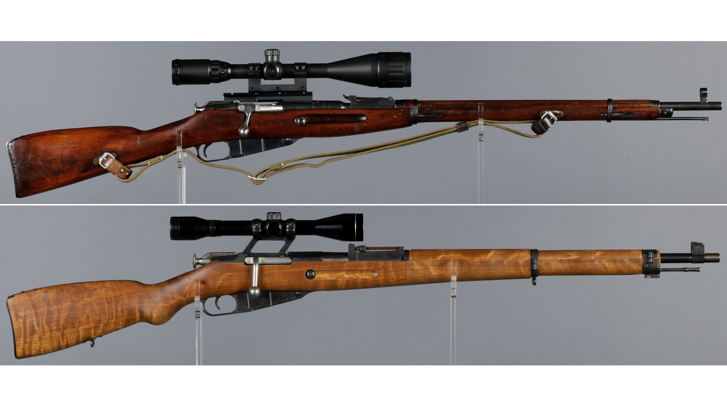Two European Mosin-Nagant Bolt Action Rifles with Scopes | Rock Island ...
