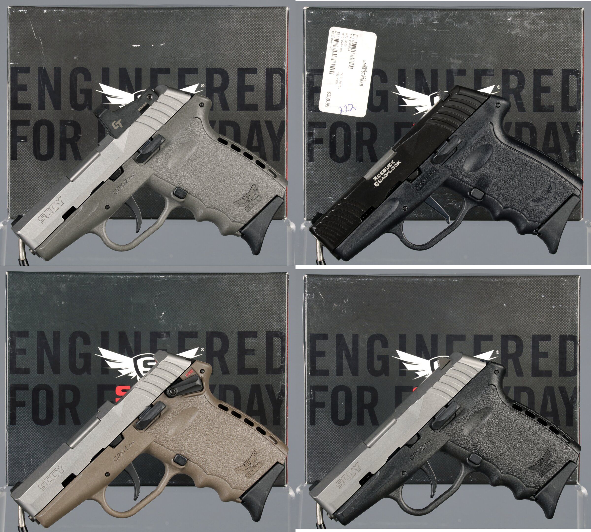 Four SCCY Semi-Automatic Pistols with Boxes | Rock Island Auction