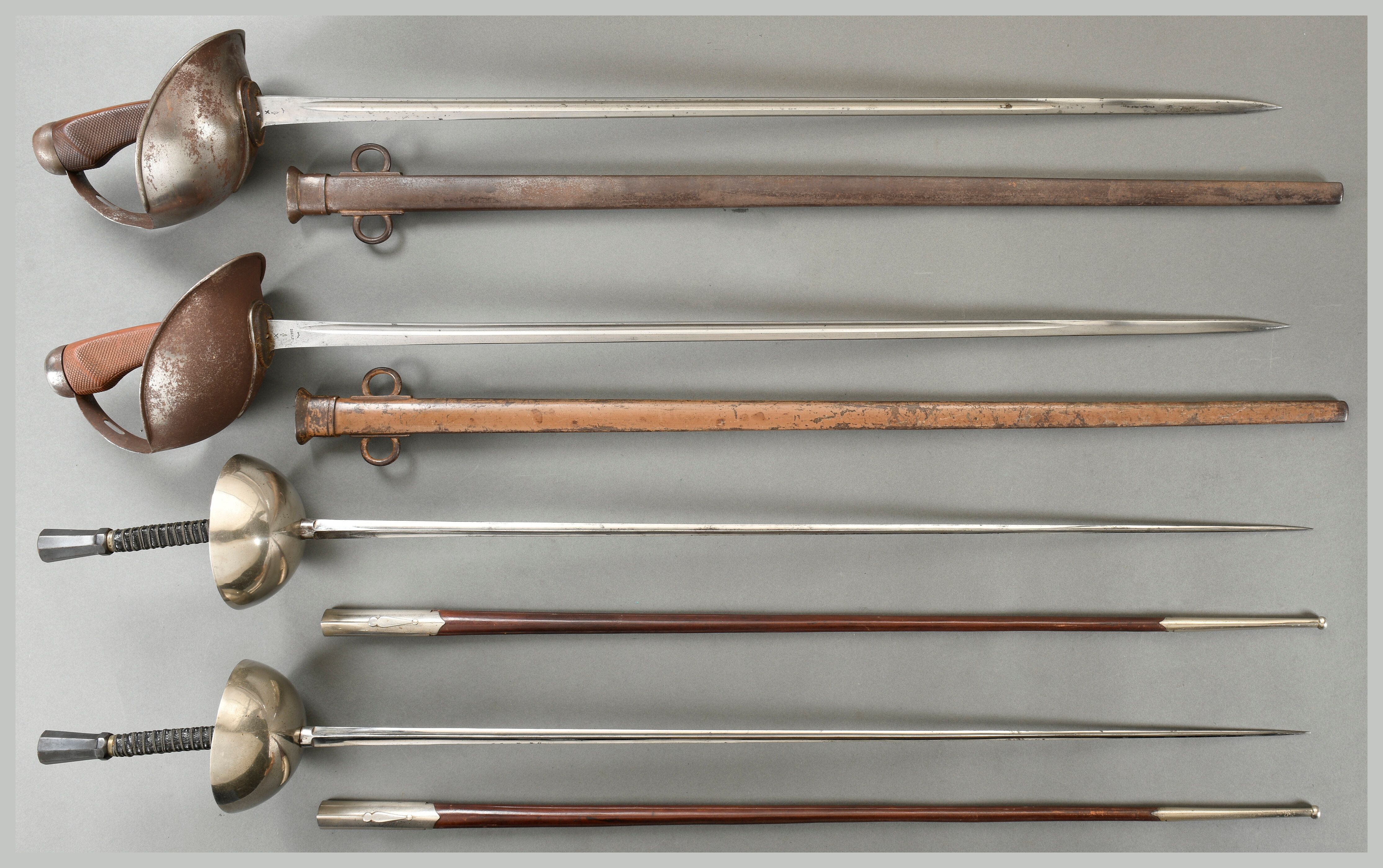 Four European Swords with Scabbards | Rock Island Auction