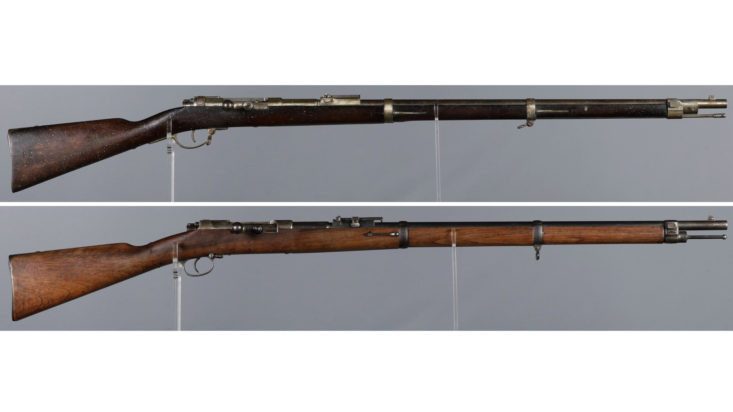 Two Antique German Amberg Arsenal M71 Bolt Action Rifles | Rock Island ...