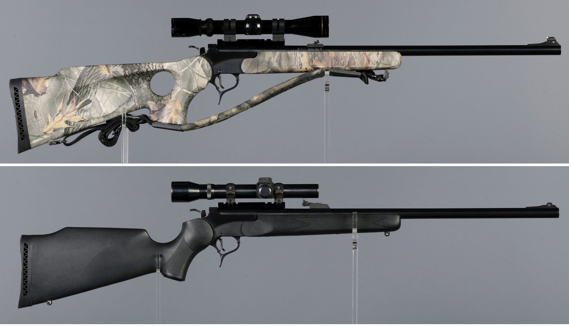 Two Thompson Center Encore Single Action Rifles with Scopes | Rock ...