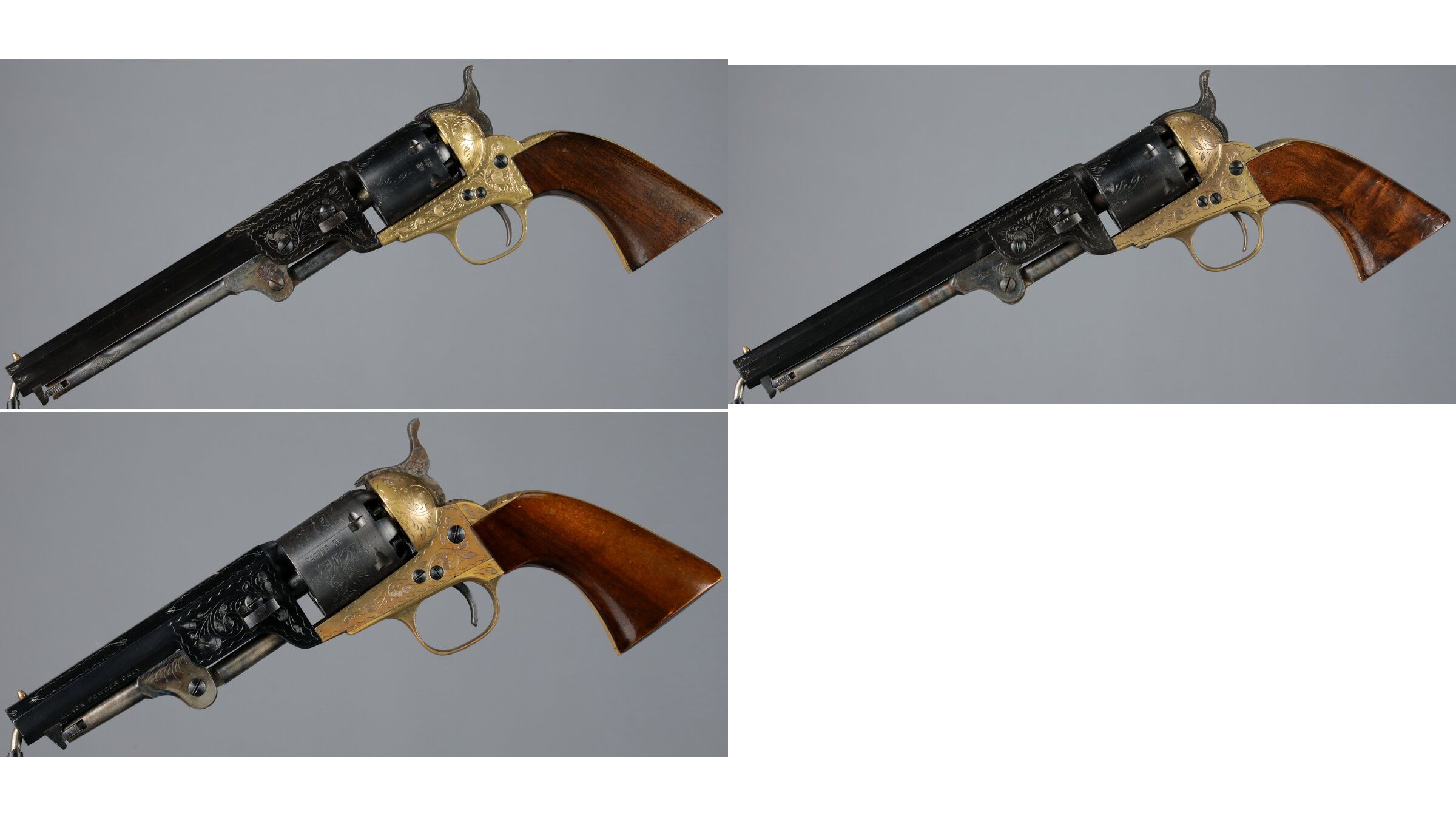 Three Italian Reproduction Single Action Percussion Revolvers | Rock ...