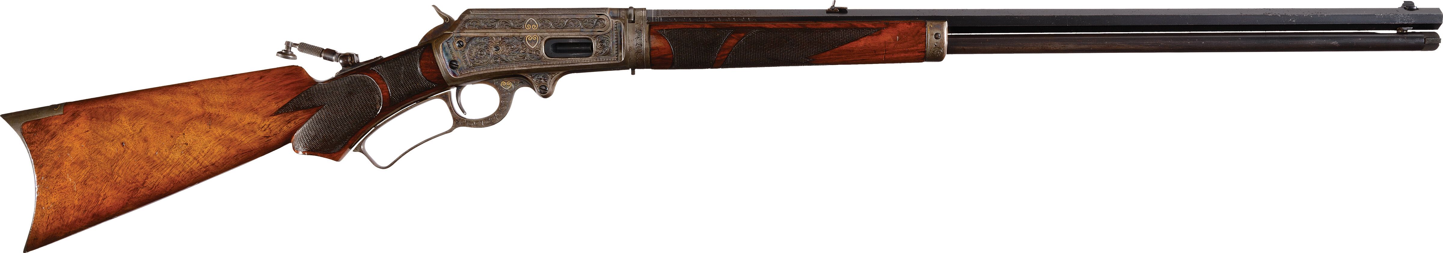 Engraved Gold and Platinum Inlaid Marlin Deluxe Model 1893 Rifle | Rock ...