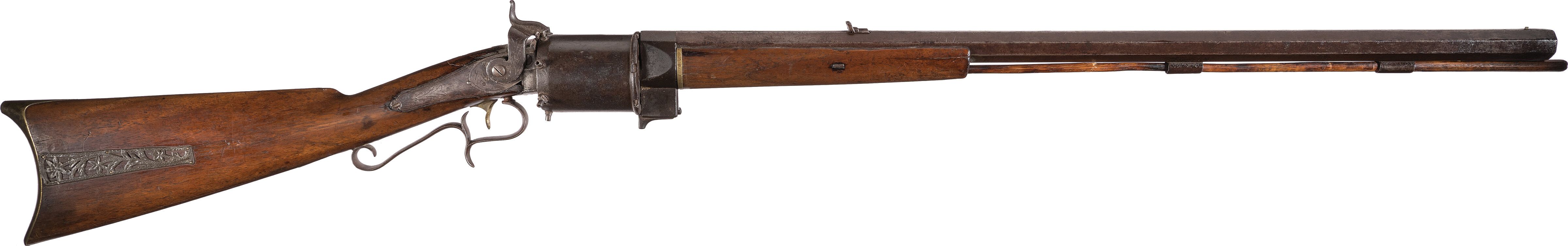 William Billinghurst Percussion Revolving Rifle | Rock Island Auction