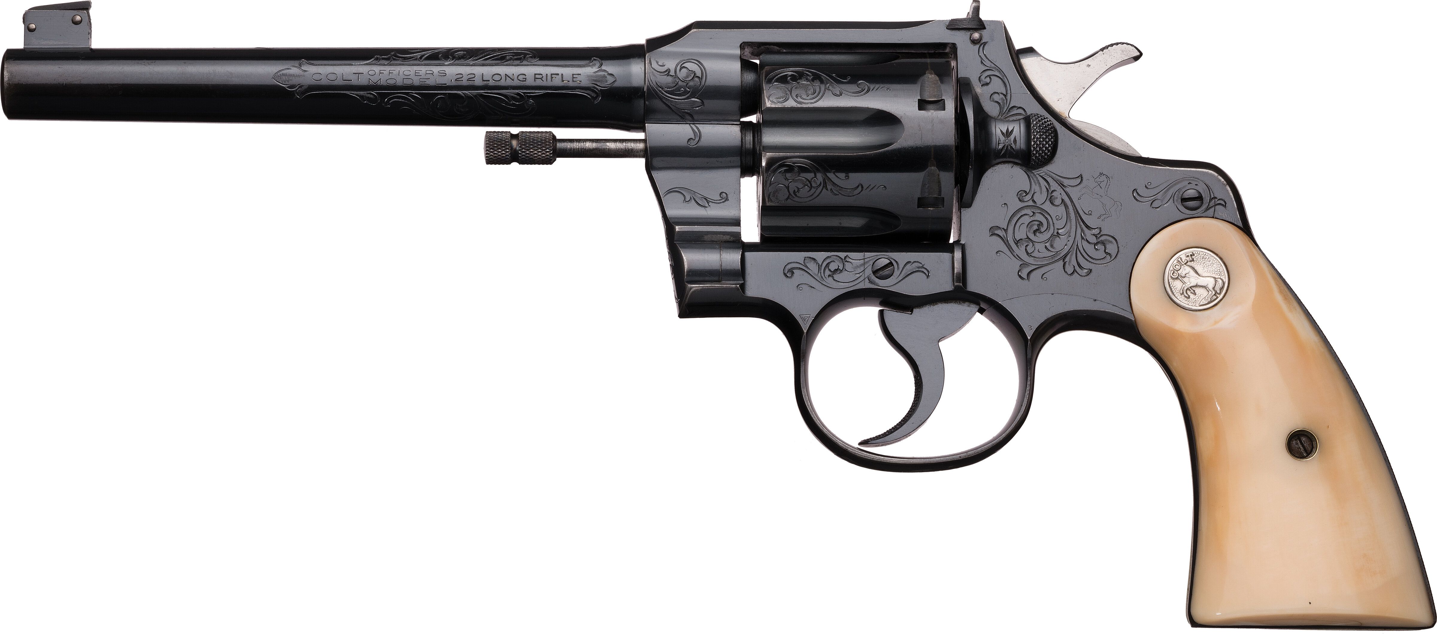 Glahn Factory Engraved Colt Officer's Model Target Revolver | Rock ...