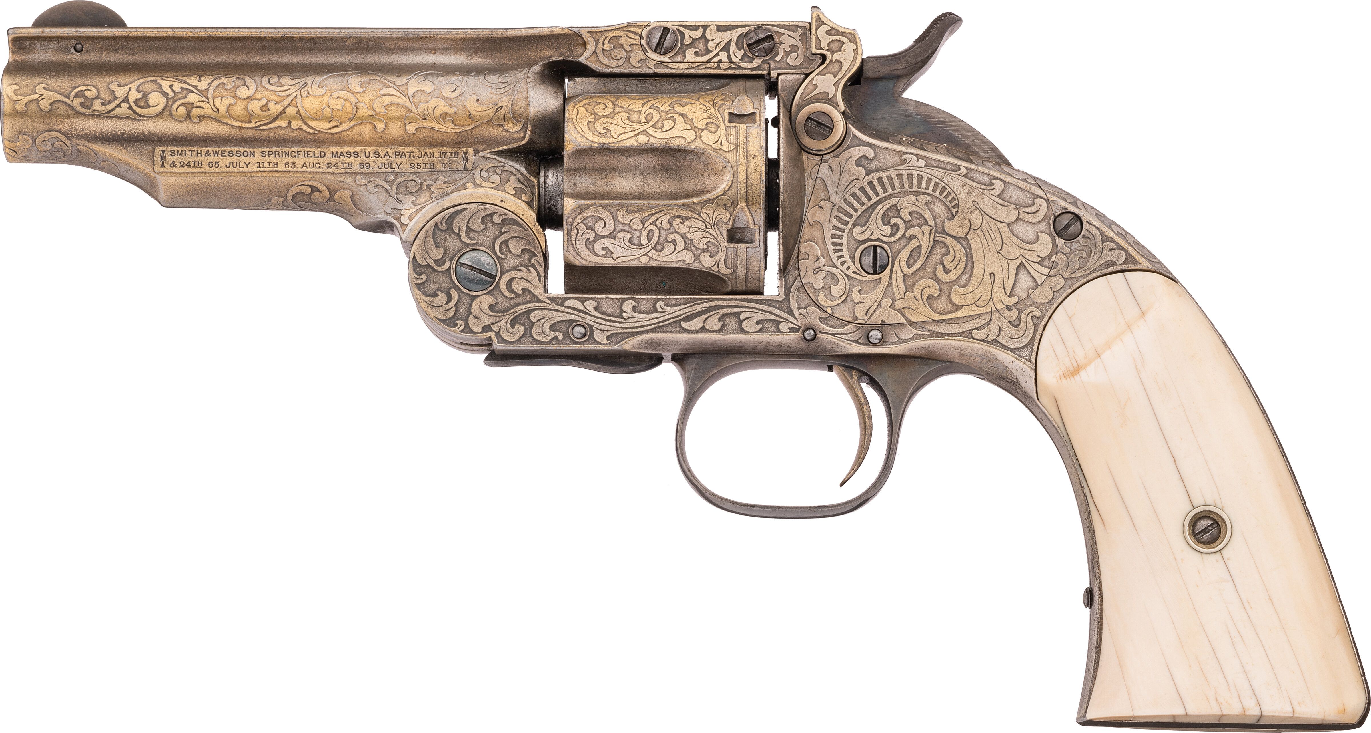 Tiffany & Co. Marked Etched, Gold-Plated S&W Schofield Revolver | Rock ...
