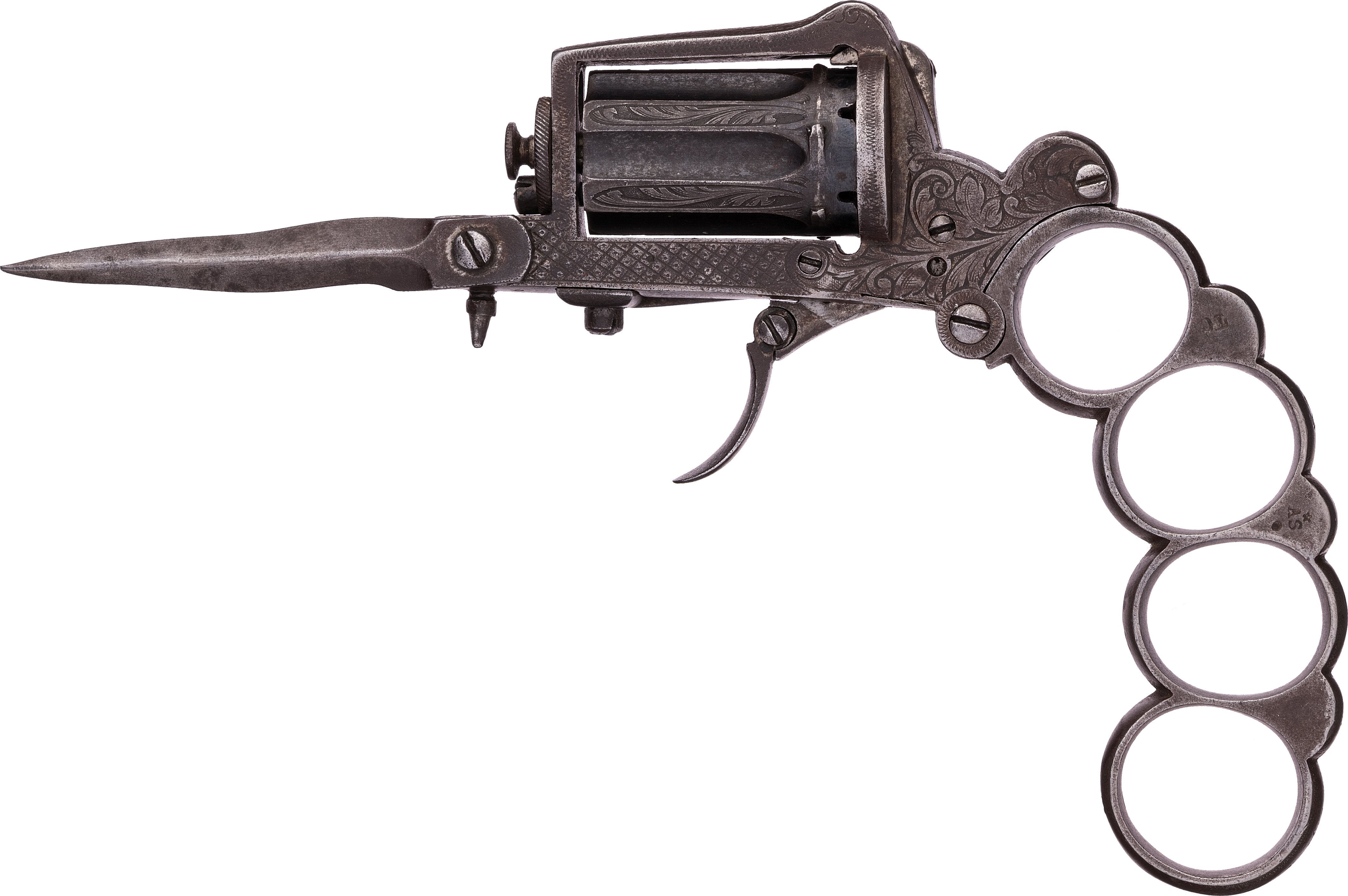 Engraved Dolne Patent "Apache" Style Knuckle Duster Revolver | Rock ...
