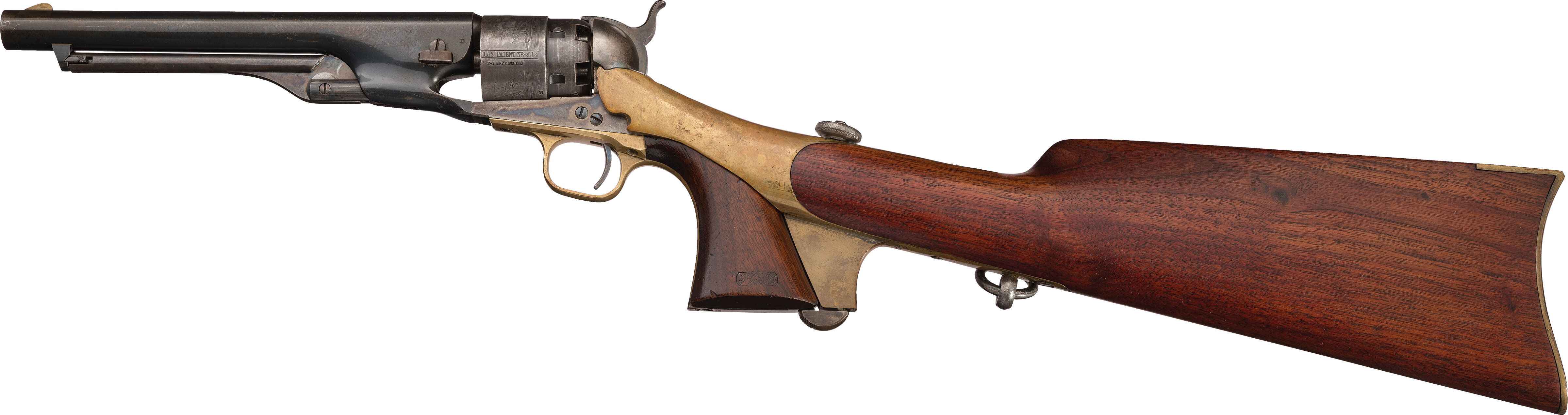 US Colt Model 1860 Army Percussion Revolver with Shoulder Stock | Rock ...