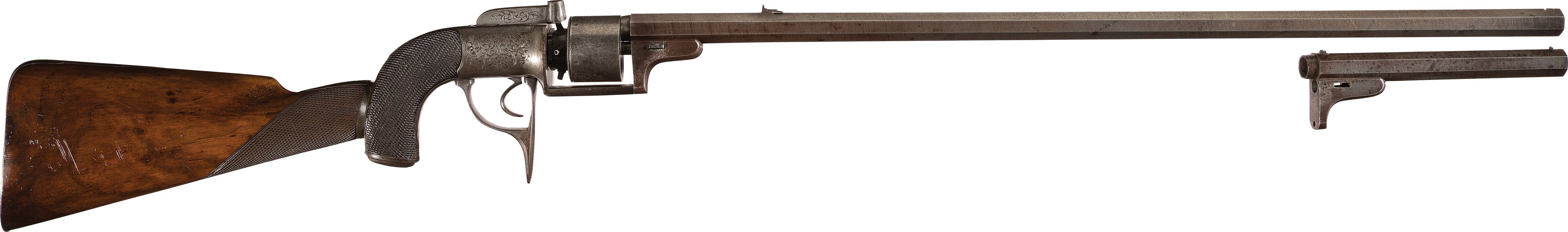 English Transitional Percussion Revolving Rifle/Revolver | Rock Island ...