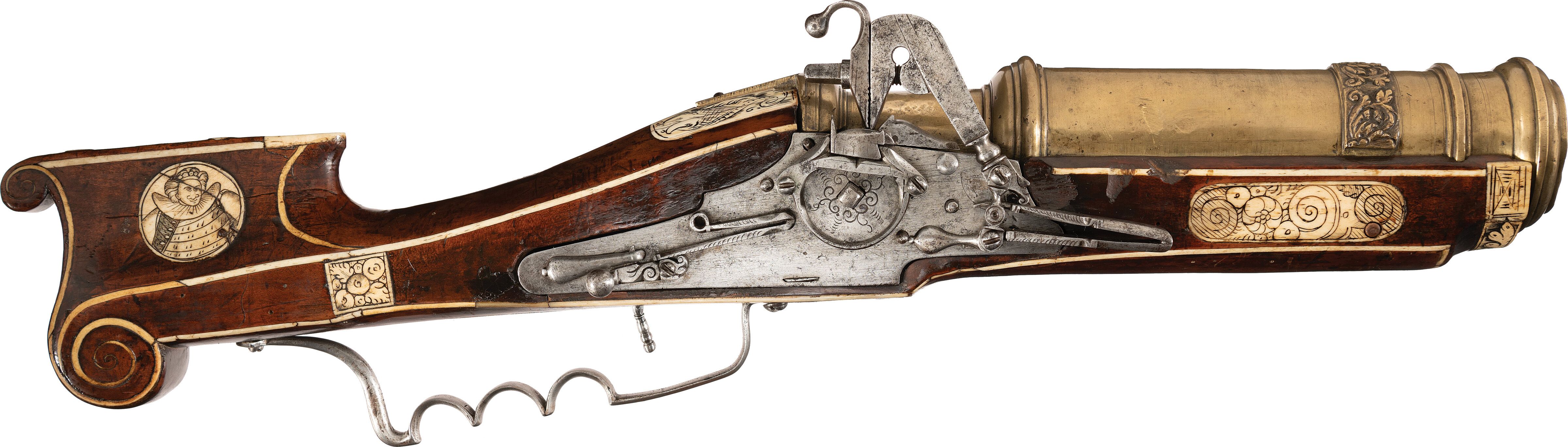 Scrimshaw Inlaid Wheellock Hand Mortar/Grenade Launcher | Rock Island ...