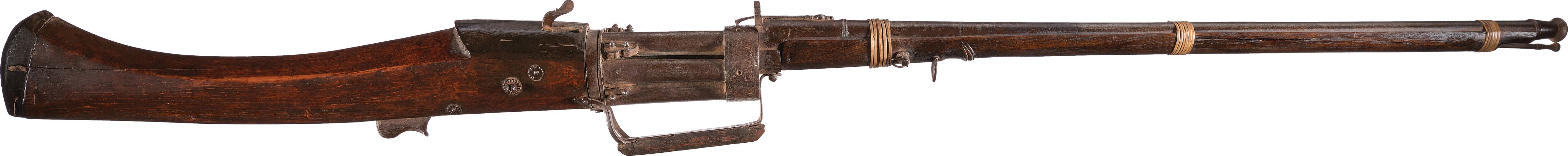 Four-Shot Indian Revolving Matchlock Musket | Rock Island Auction