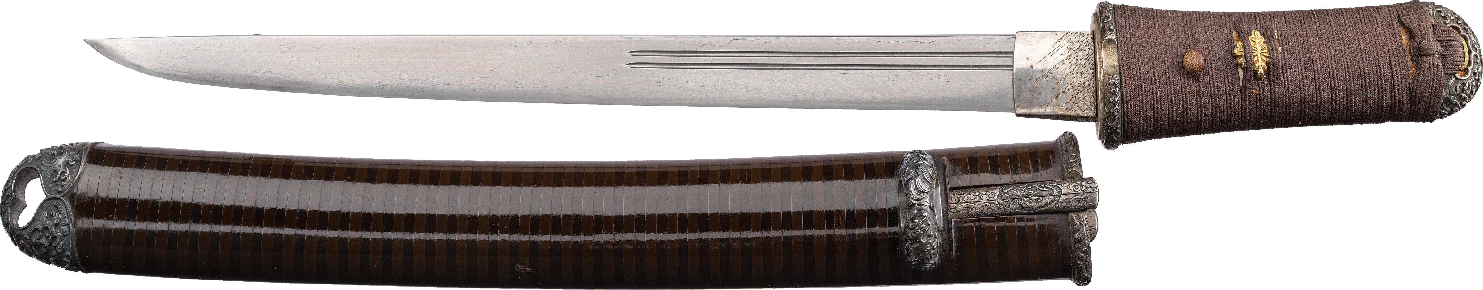 Signed Tanto Length Japanese Knife in Aikuchi Fittings | Rock Island ...