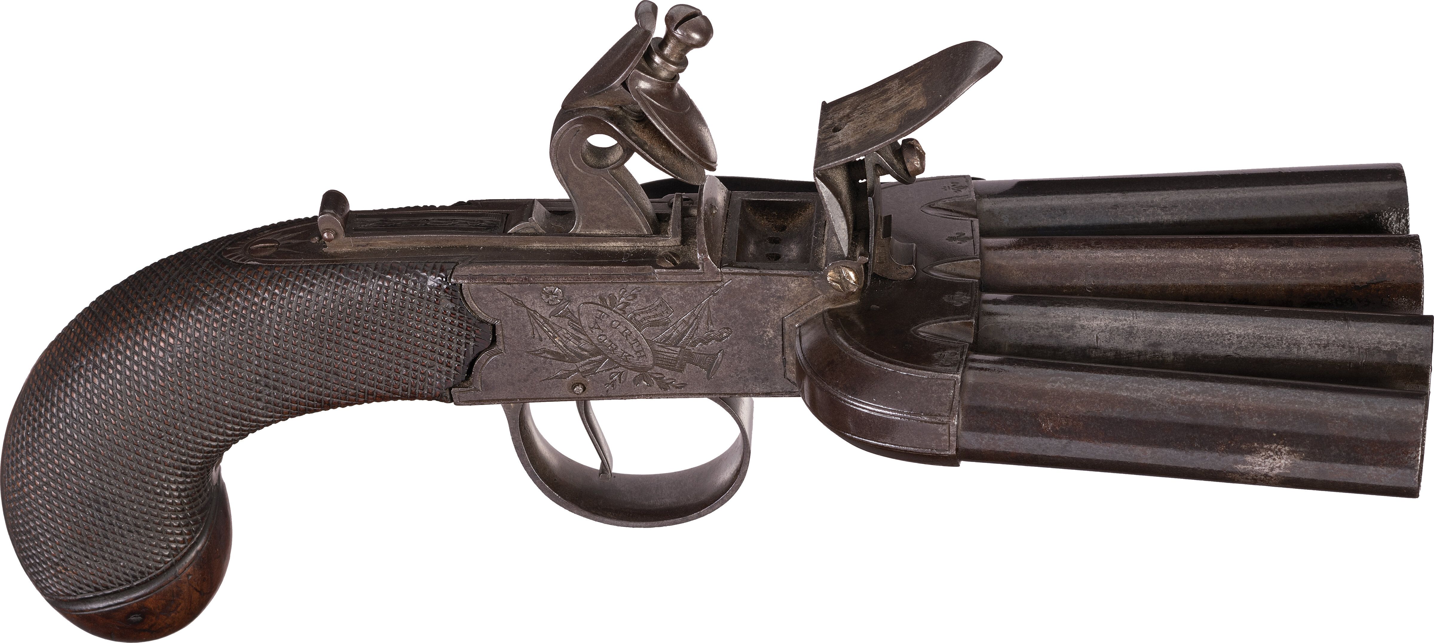 Boxlock Flintlock "Duck Foot" Pistol | Rock Island Auction