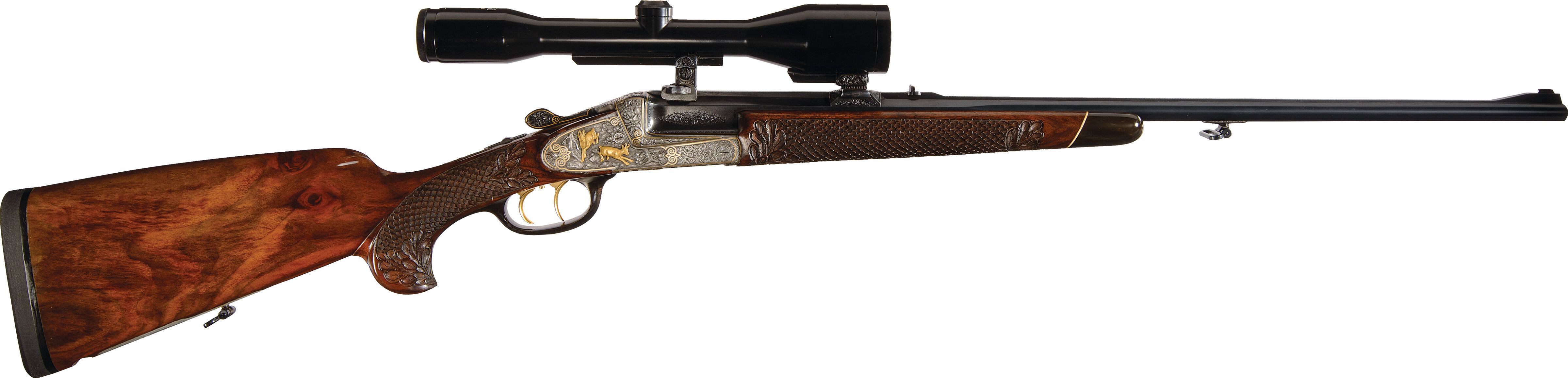 Oblitschnig Engraved J. Just Single Shot Rifle with Zeiss Scope | Rock ...