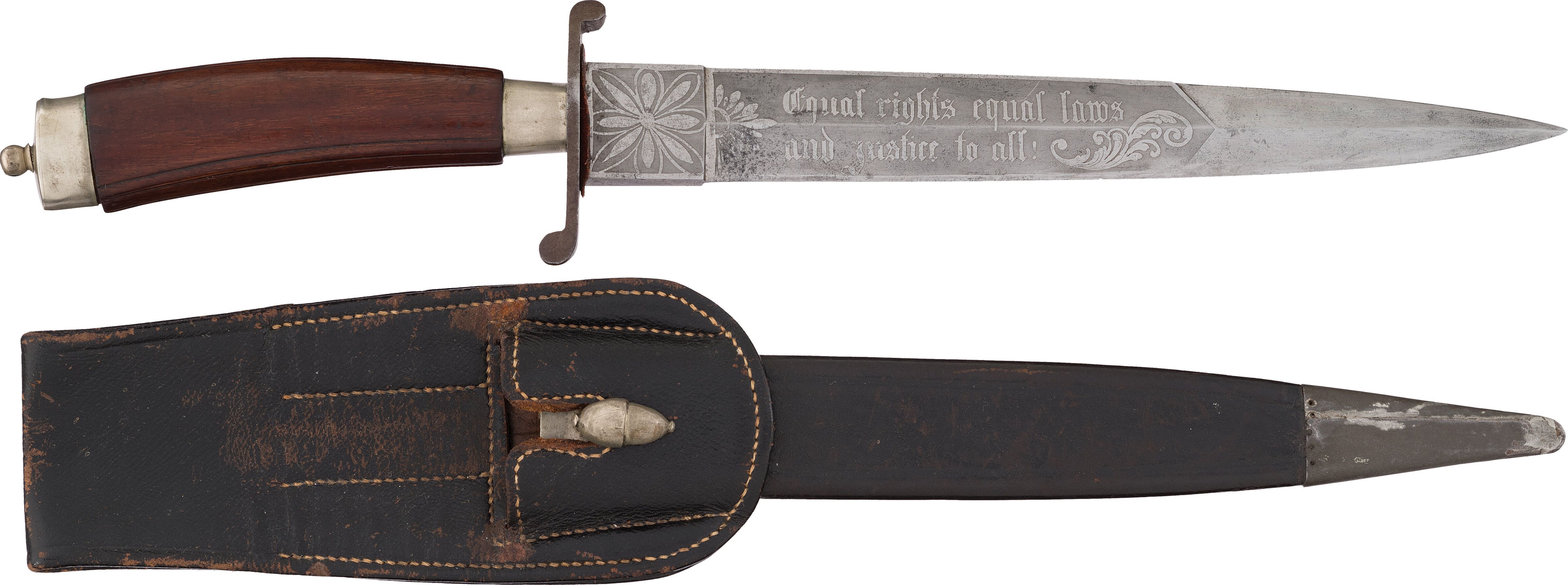 "The American's Pride" Etched Large Bowie Knife with Sheath | Rock ...