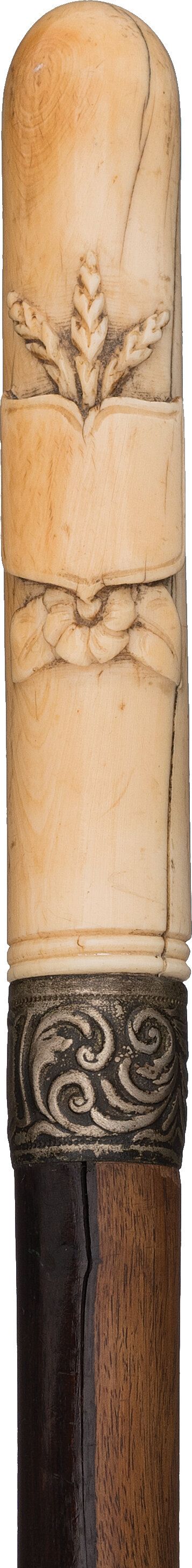 Relief Carved Coat of Arms/Shield Cane | Rock Island Auction