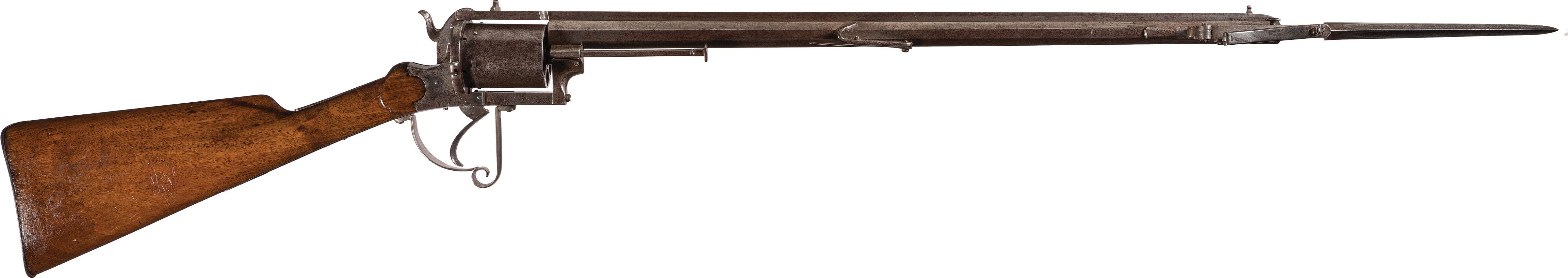 Buenos Aires Retailed Double Action Pinfire Revolving Rifle | Rock ...