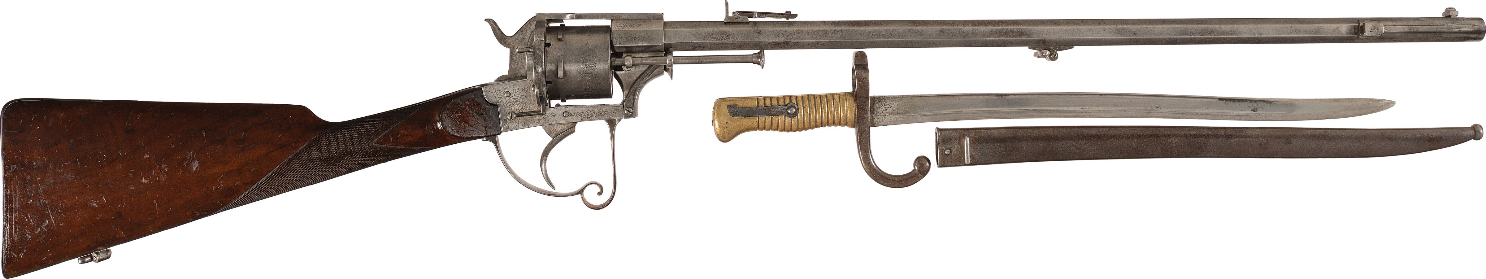 Meyers Brevete Pinfire Double Action Revolving Rifle | Rock Island Auction