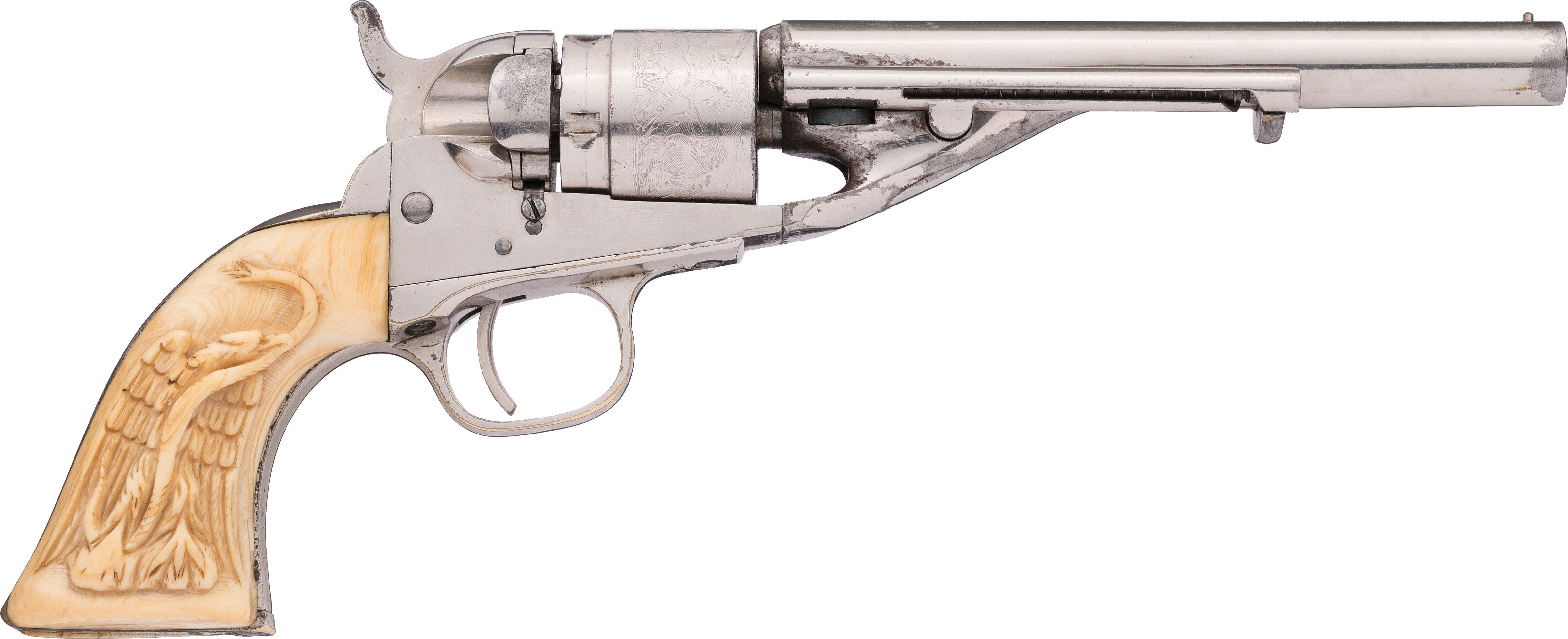 Colt Round Barrel Pocket Navy Conversion Revolver & Mexican Grip | Rock ...
