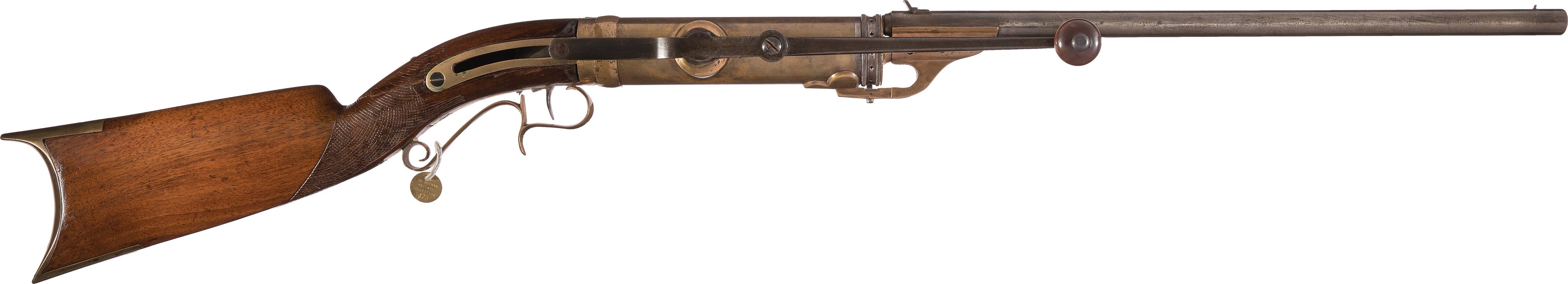 New York Side Lever Revolving Cylinder Air Gun | Rock Island Auction