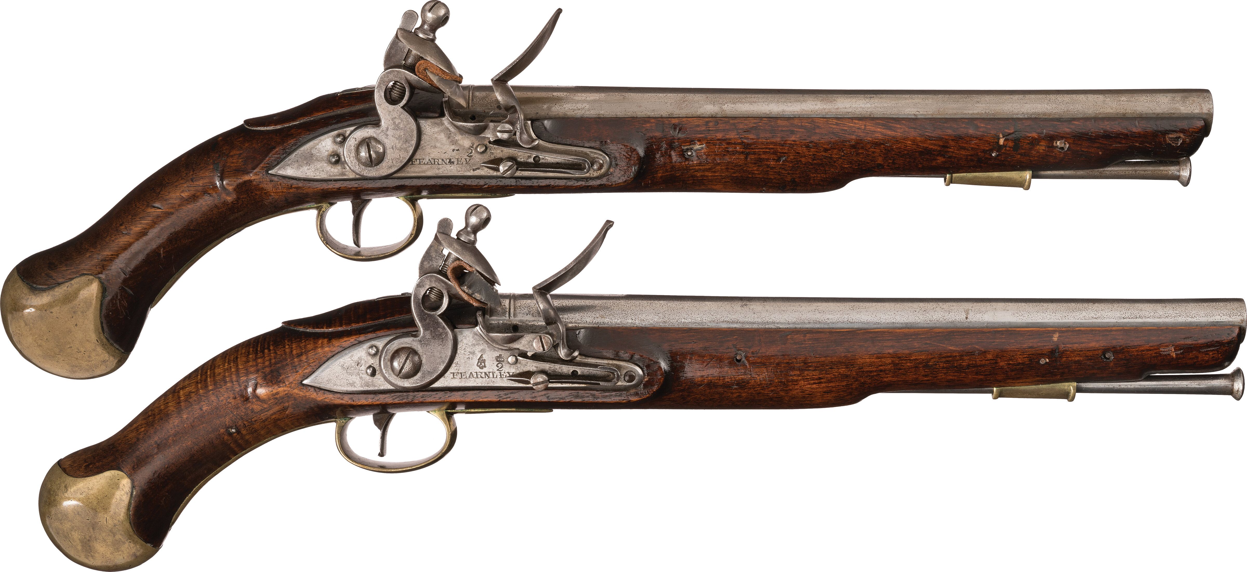 Pair Scaleby Castle Marked British Long Sea Service Flintlocks | Rock ...