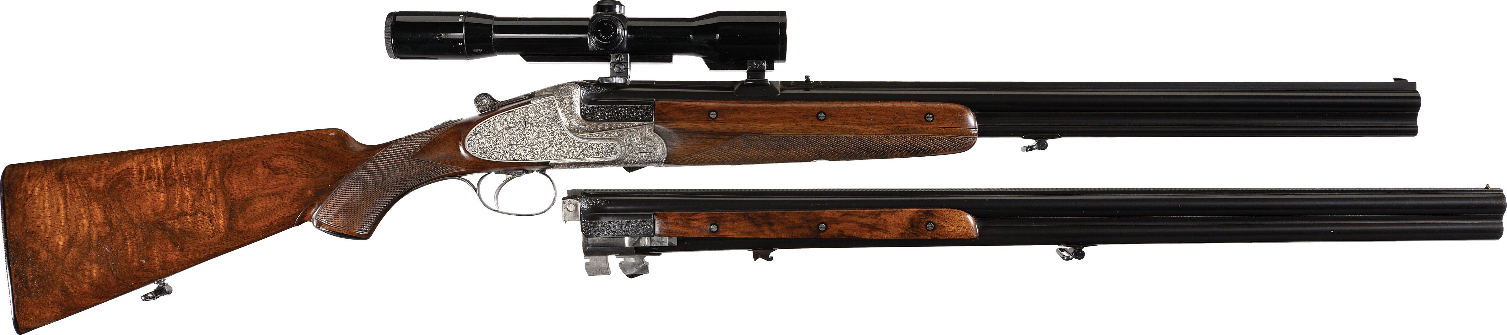 Gebruder Merkel Sidelock O/U Combination Gun 2 Barrel Set | Rock Island ...