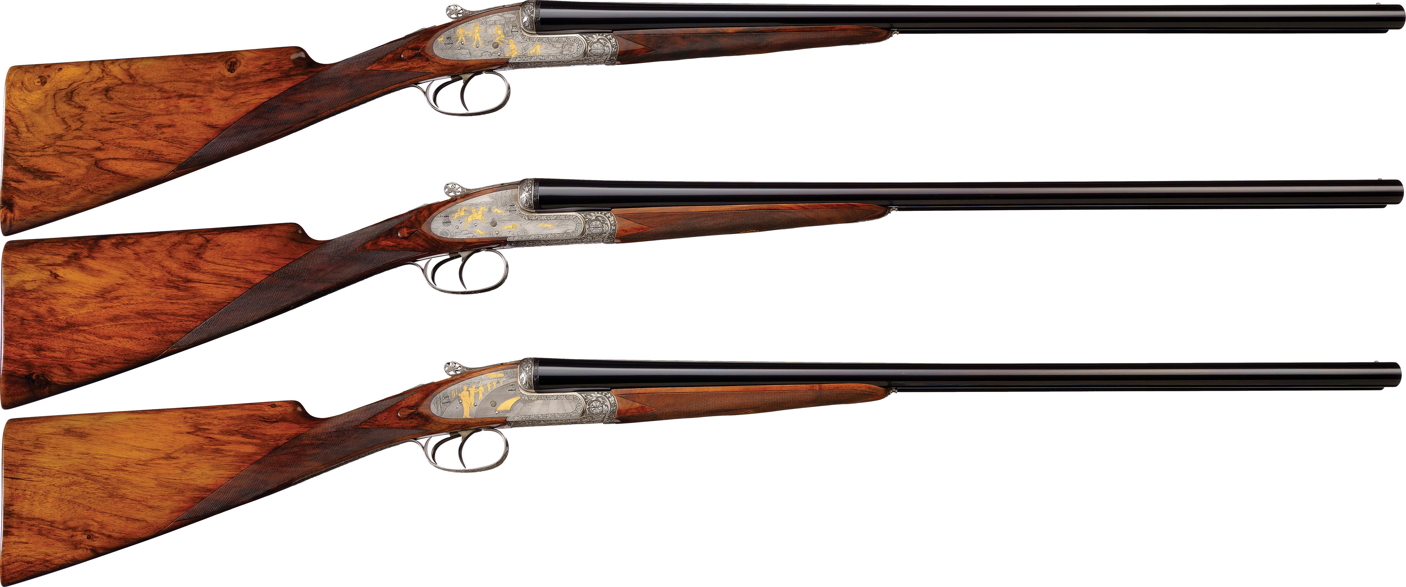 Evolution of Hunting Set of Three F.lli Gamba Sidelock Shotguns | Rock ...