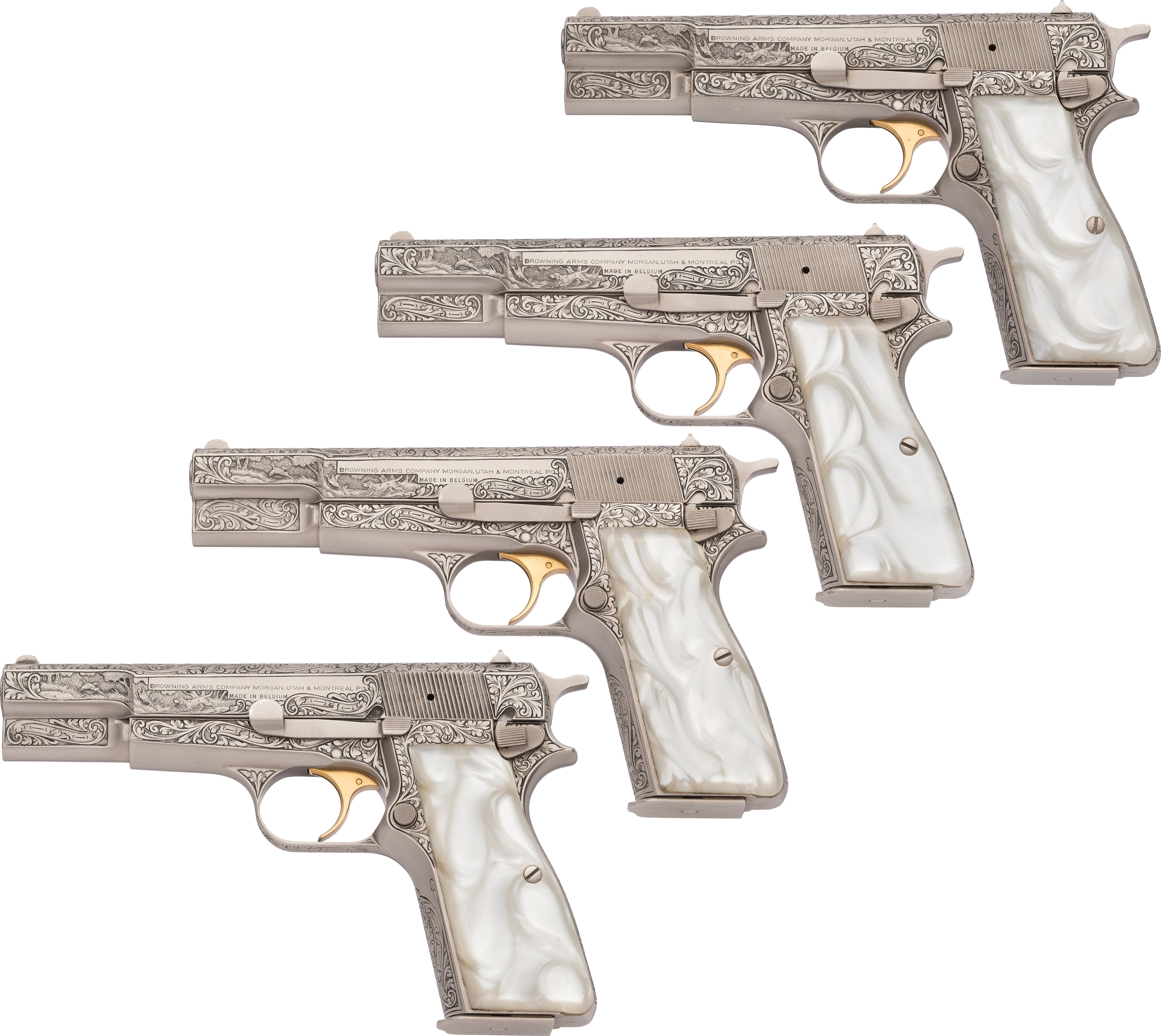 Four R. DeWil Signed Belgian Browning High-Power Pistols | Rock Island ...