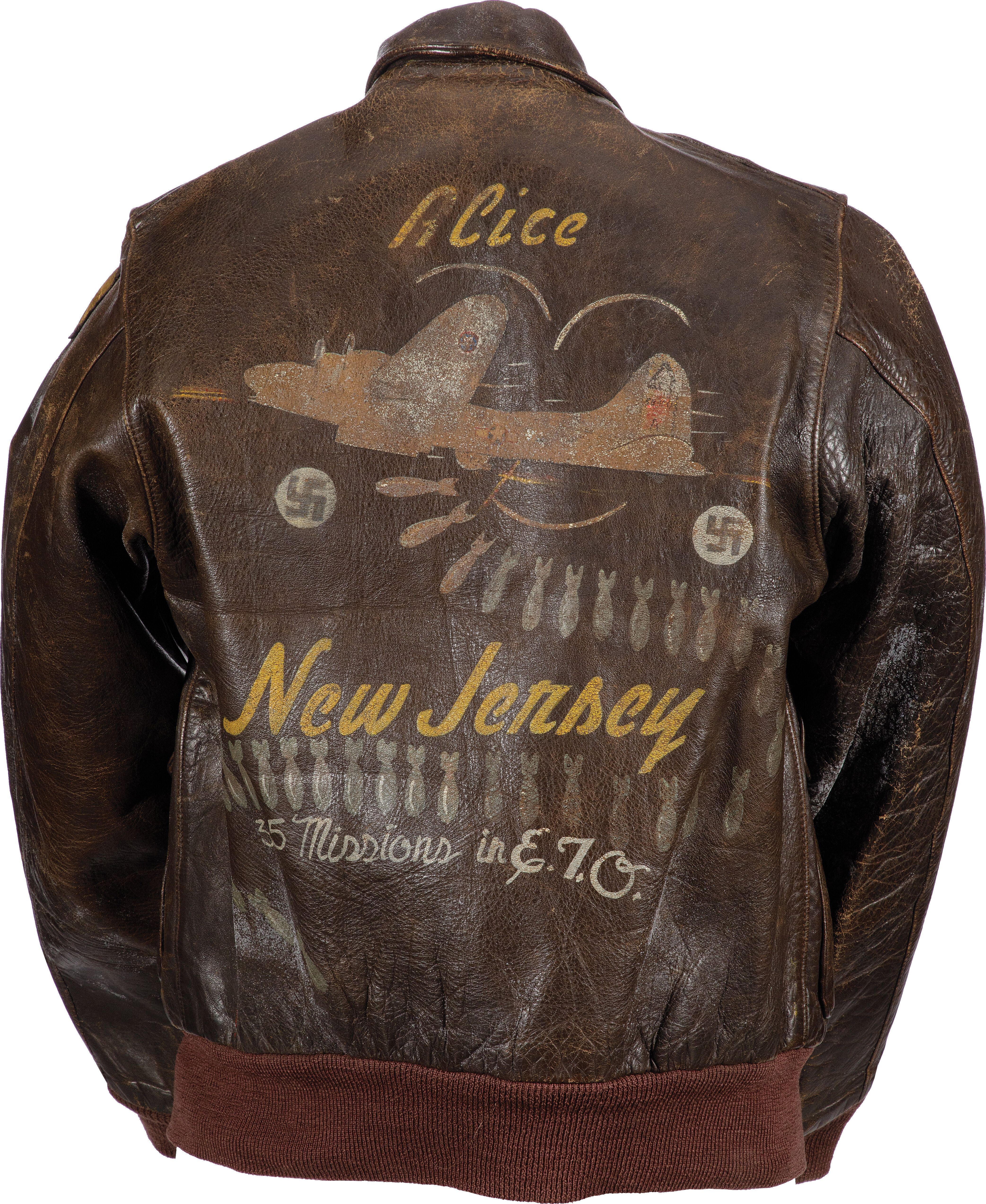 WWII Identified 91st Bomb Group B-17 Mary Lou A-2 Flight Jacket | Rock ...