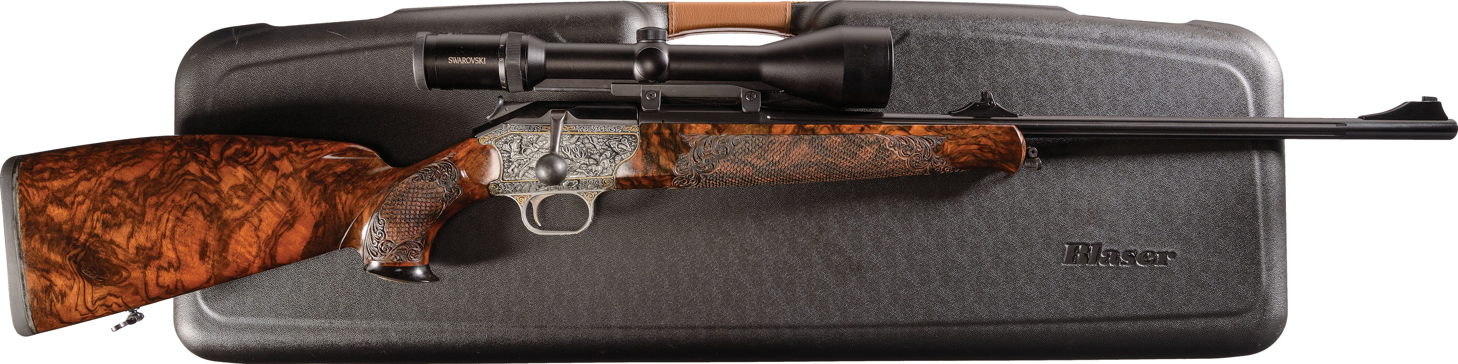 Engraved Blaser R93 Straight Pull Rifle with Scope and Case | Rock ...