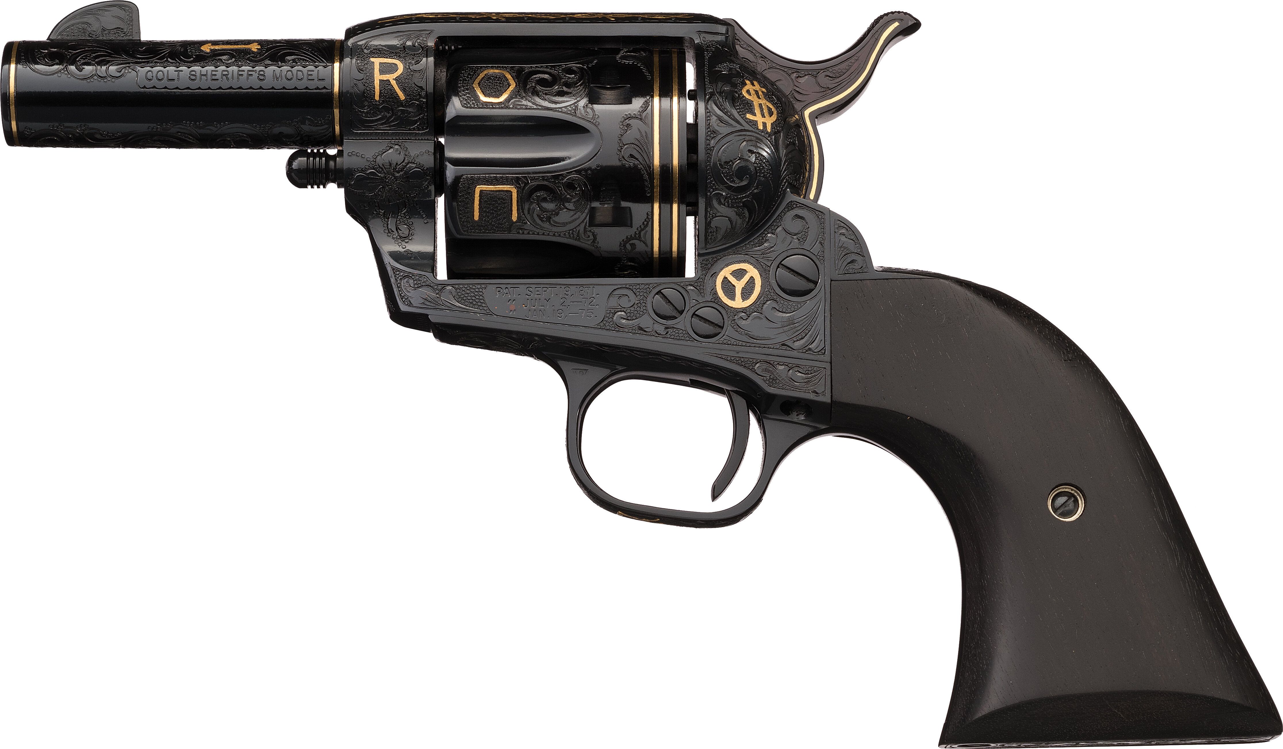 Signed Engraved and Inlaid Colt Sheriff's Model SAA Revolver | Rock ...