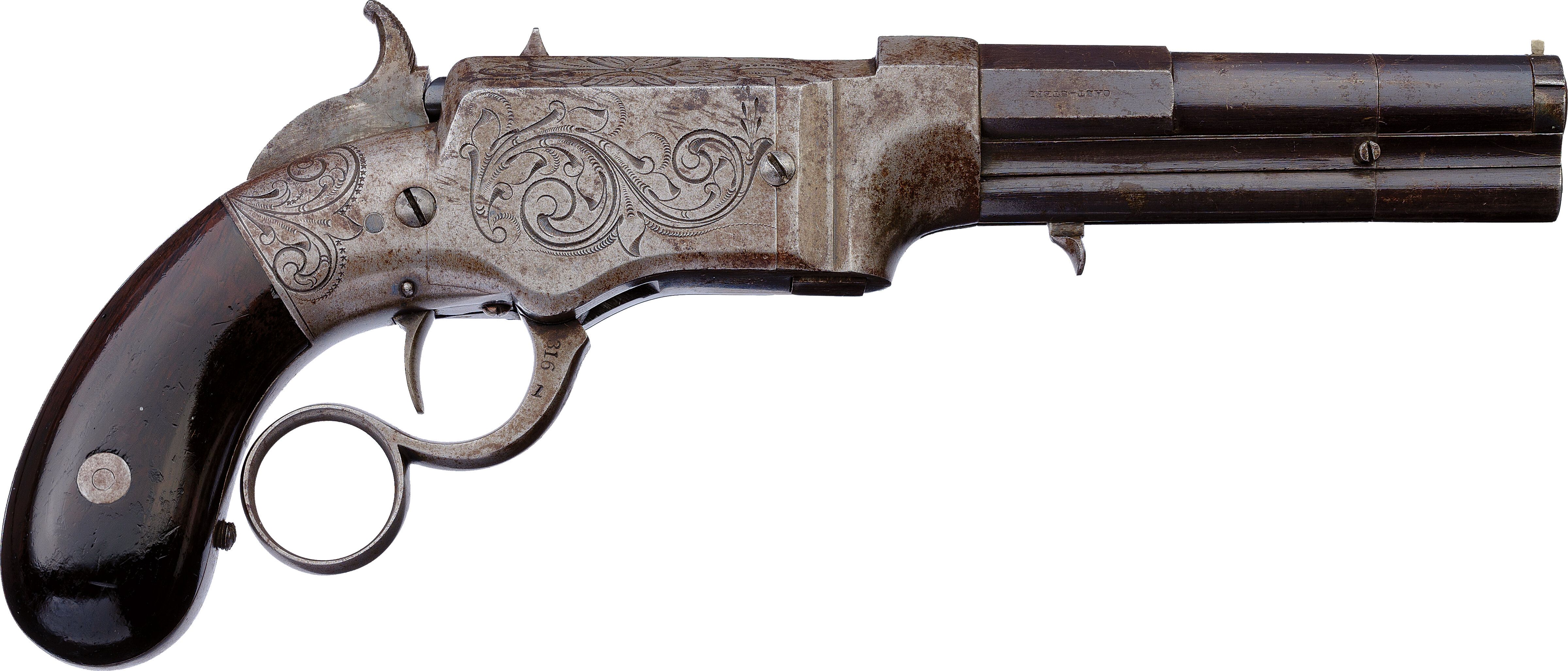 Engraved Smith & Wesson Volcanic No. 1 Lever Action Pistol | Rock ...
