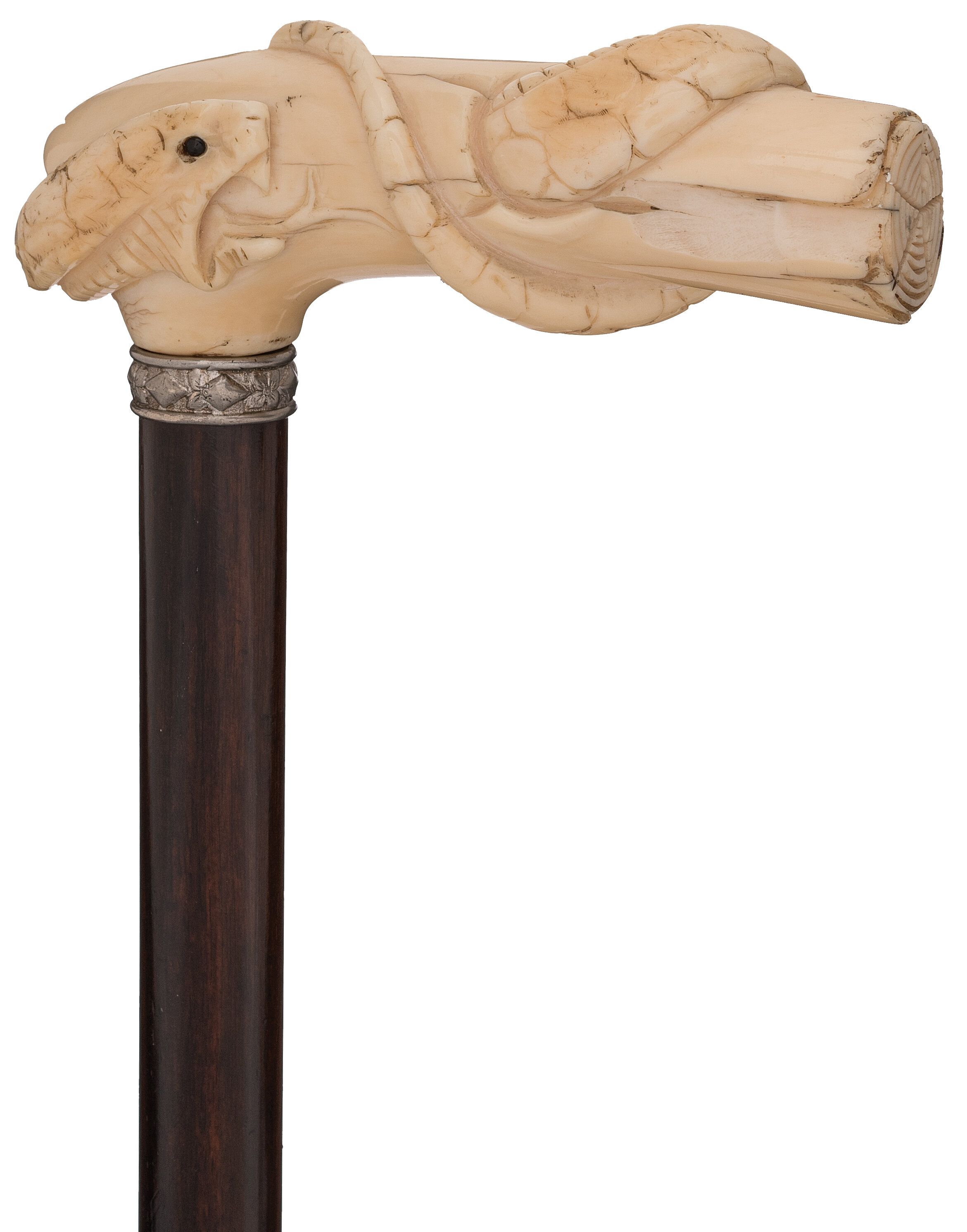 Relief Carved Cobra Cane | Rock Island Auction