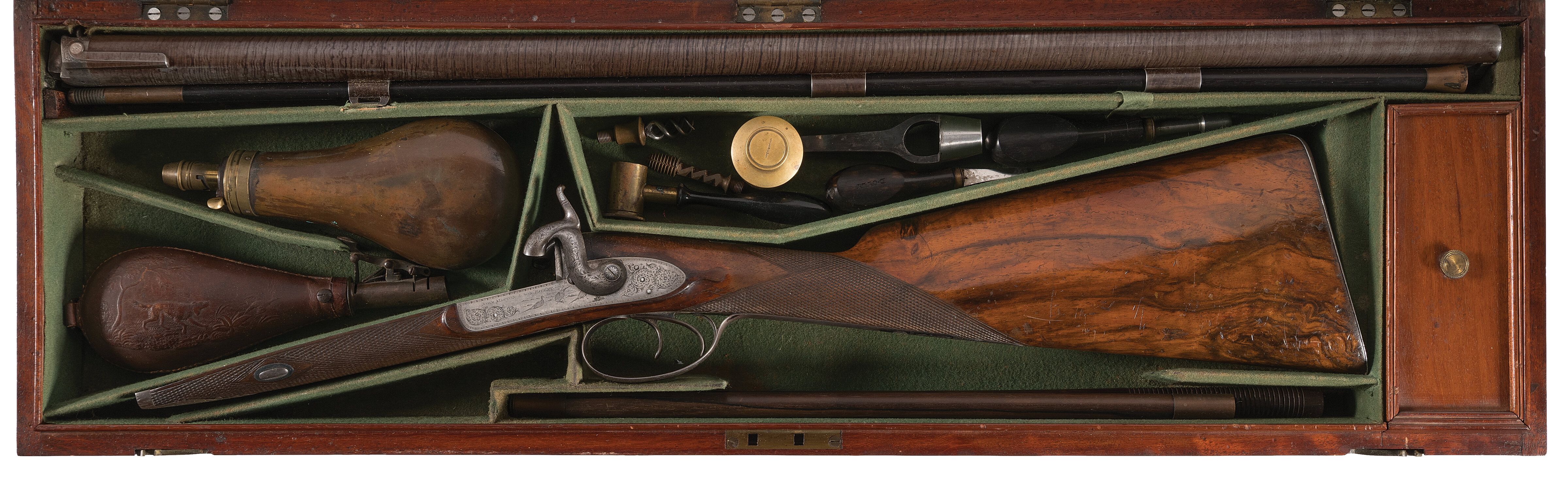 Cased John Manton & Son Percussion Double Barrel Shotgun | Rock Island ...