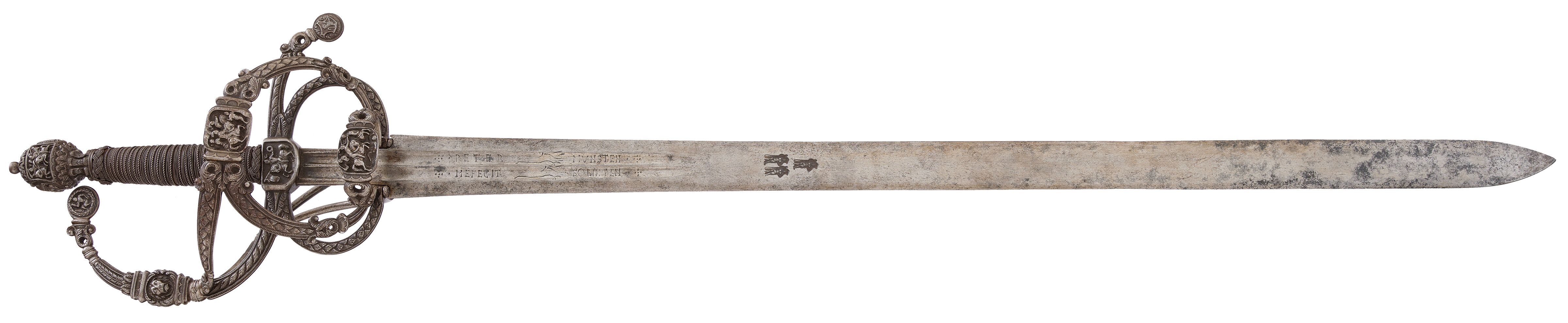 Relief Chiseled German Swept Hilt Broadsword/Sword | Rock Island Auction