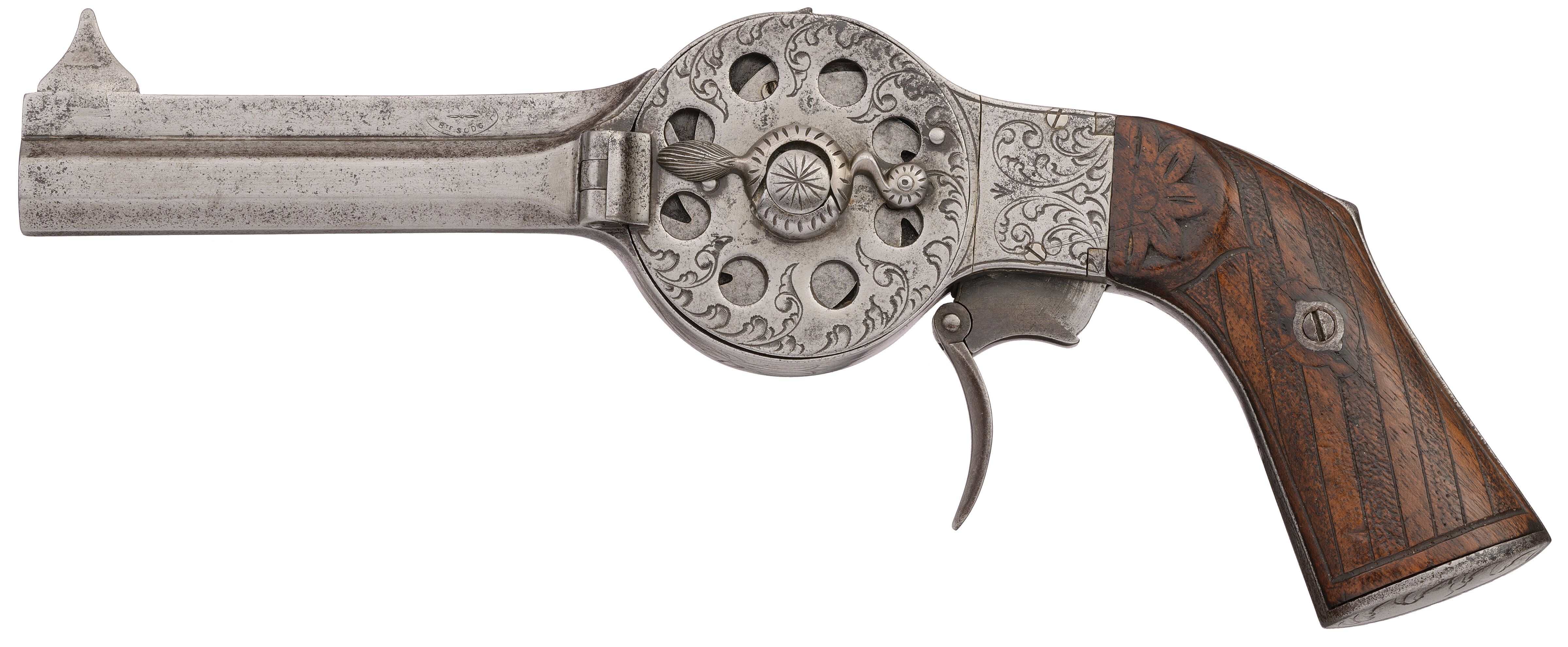 J.F. Gouery Canat & Cie Noel Patent Pill-Primed Turret Revolver | Rock ...