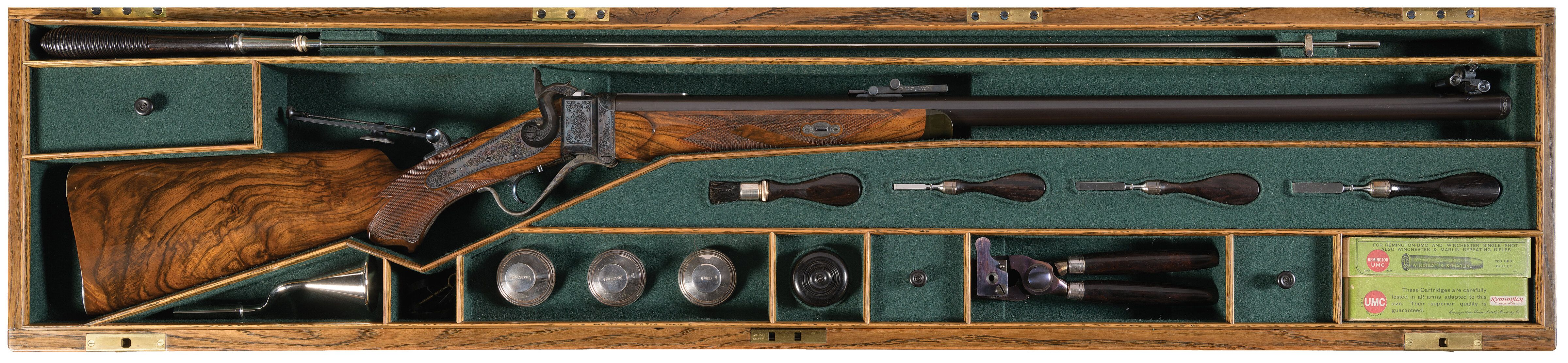 Engraved T.R. Girodat Sharps Model 1877 Rifle with Case | Rock Island ...