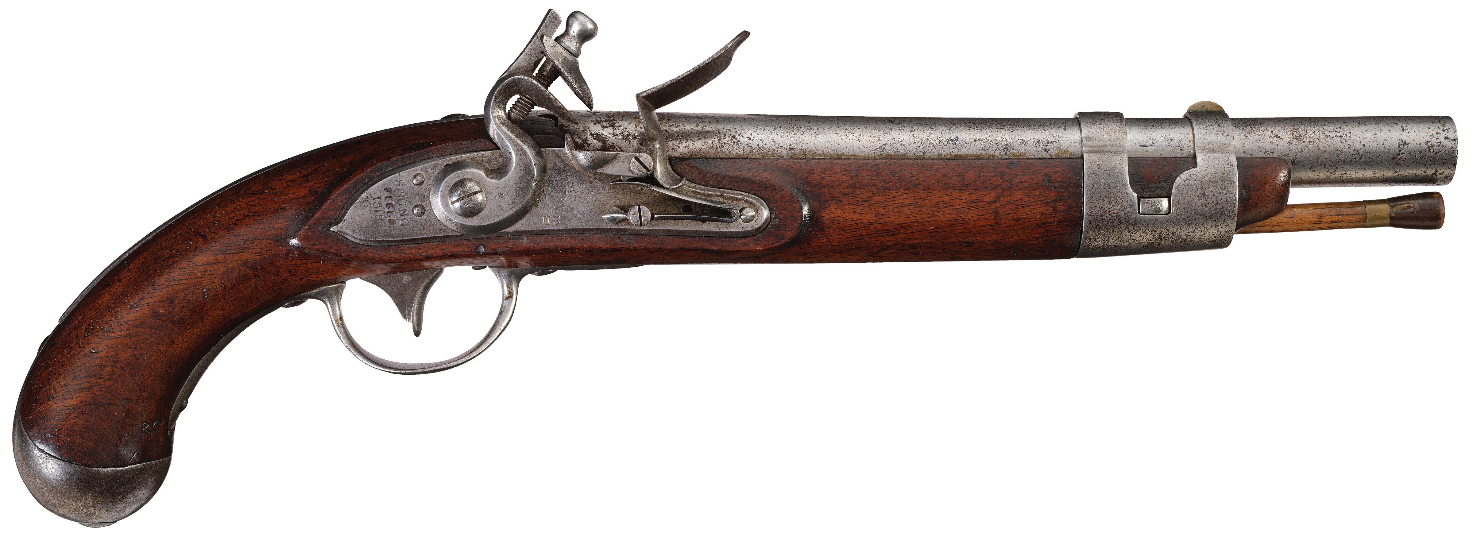 U.S. Springfield Model 1817 Flintlock Pistol Dated 1818 | Rock Island ...
