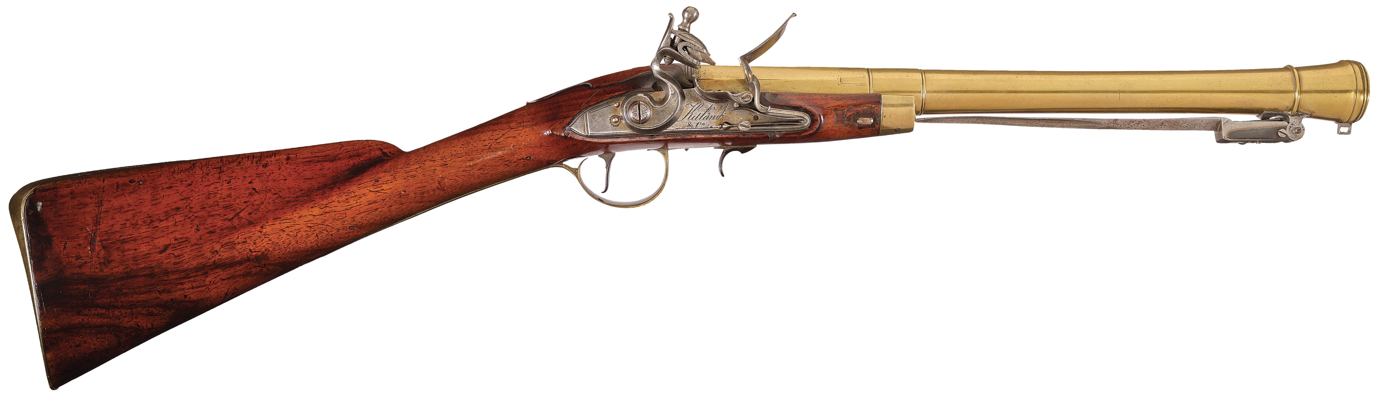 Ketland & Co. Brass Barrel Flintlock Blunderbuss with Bayonet | Rock Island Auction