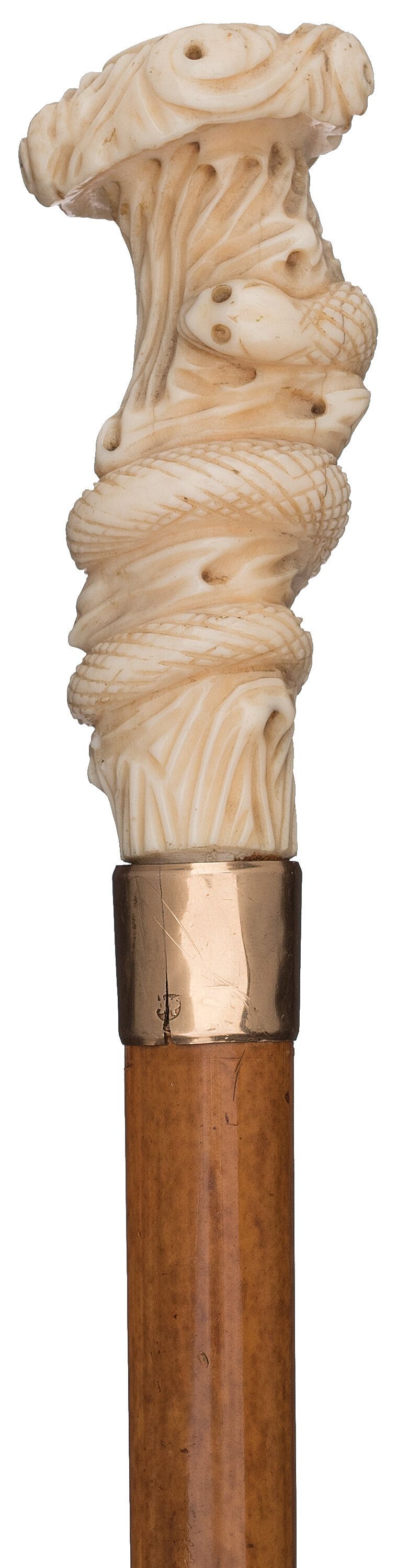 Relief Carved Serpent Cane | Rock Island Auction