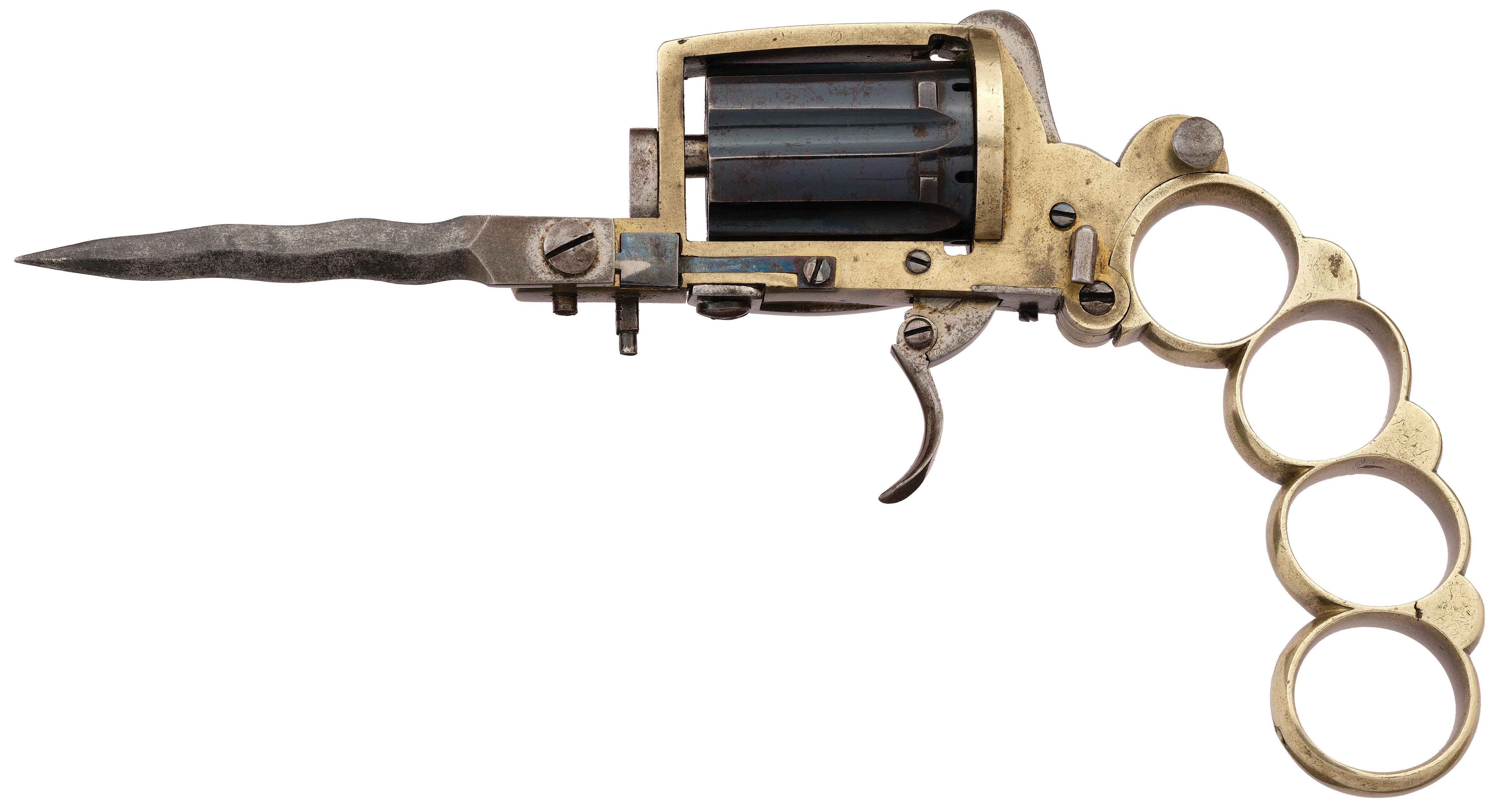 Dolne Apache Pinfire Pocket Revolver with Folding Knife | Rock Island ...