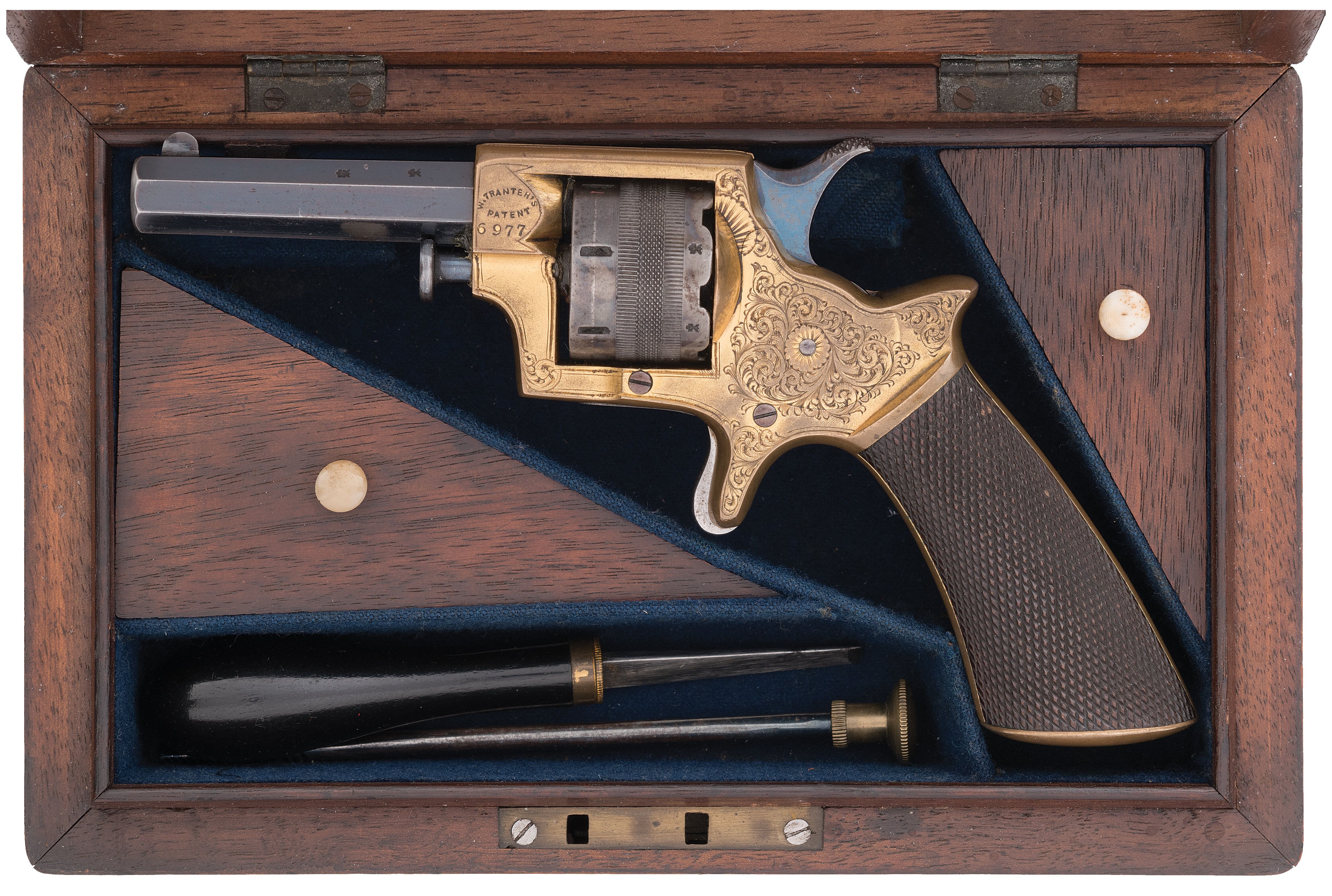 Cased Engraved Tranter Patent Single Action Revolver | Rock Island Auction