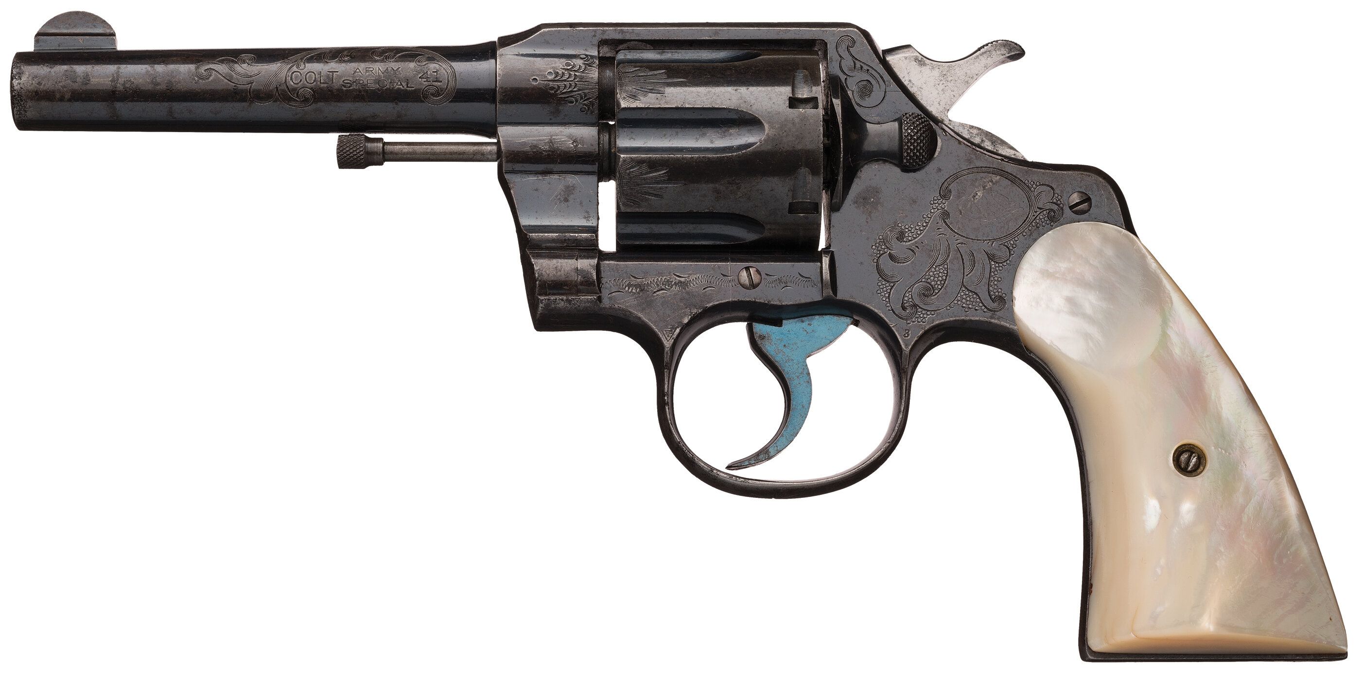 Engraved Colt Army Special Revolver with Pearl Grips and Letter | Rock ...