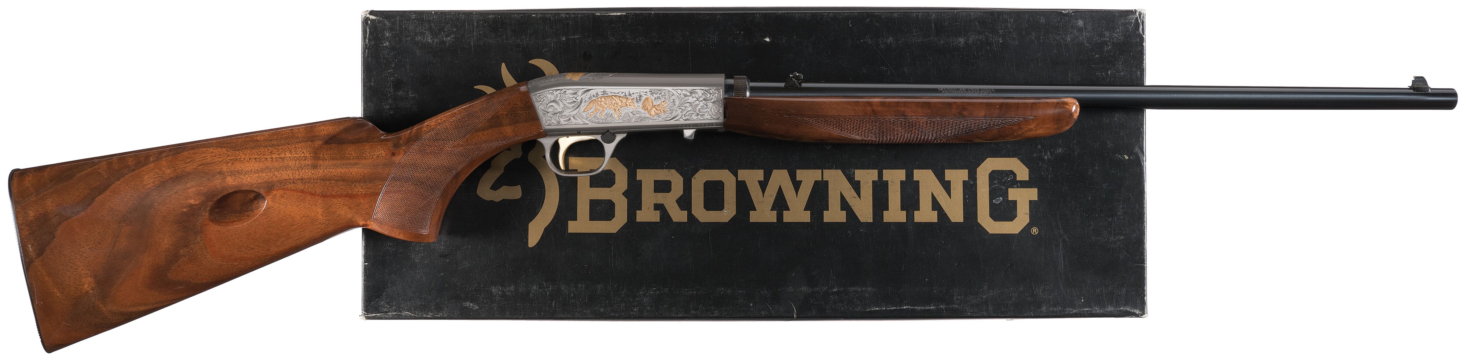 Engraved and Gold Inlaid Browning .22 Auto High Grade Rifle | Rock ...