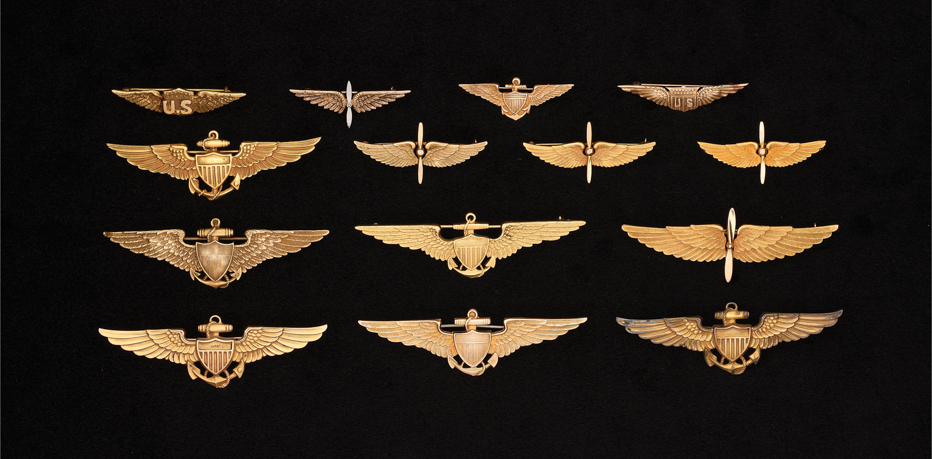 Fourteen American Military Aviator Badges | Rock Island Auction