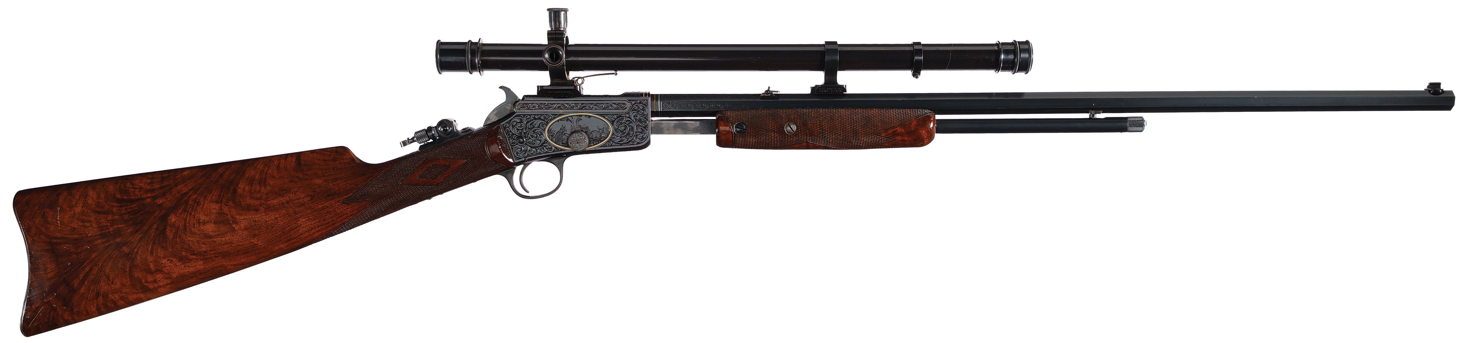 Ulrich Factory Engraved and Inlaid Marlin Deluxe Model 20 Rifle | Rock ...