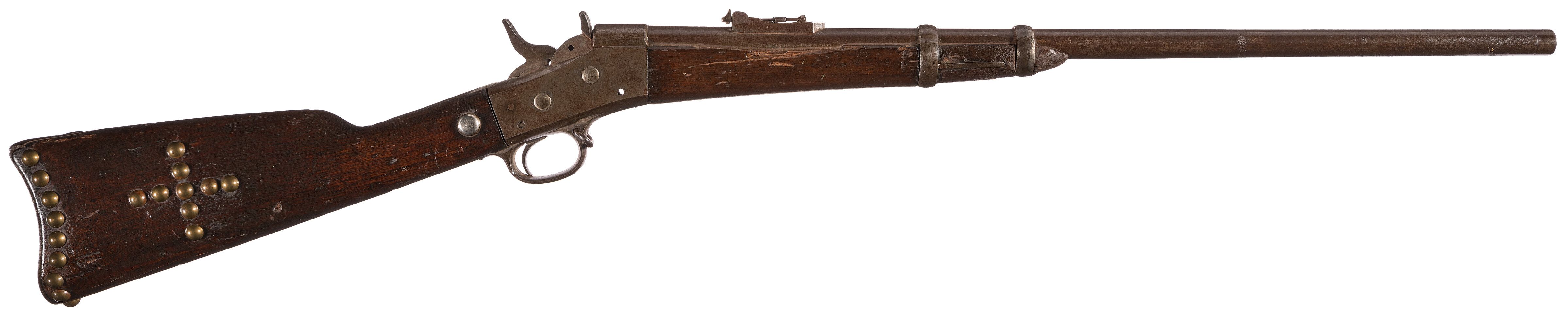 Tack Decorated Remington Rolling Bock Rifle | Rock Island Auction